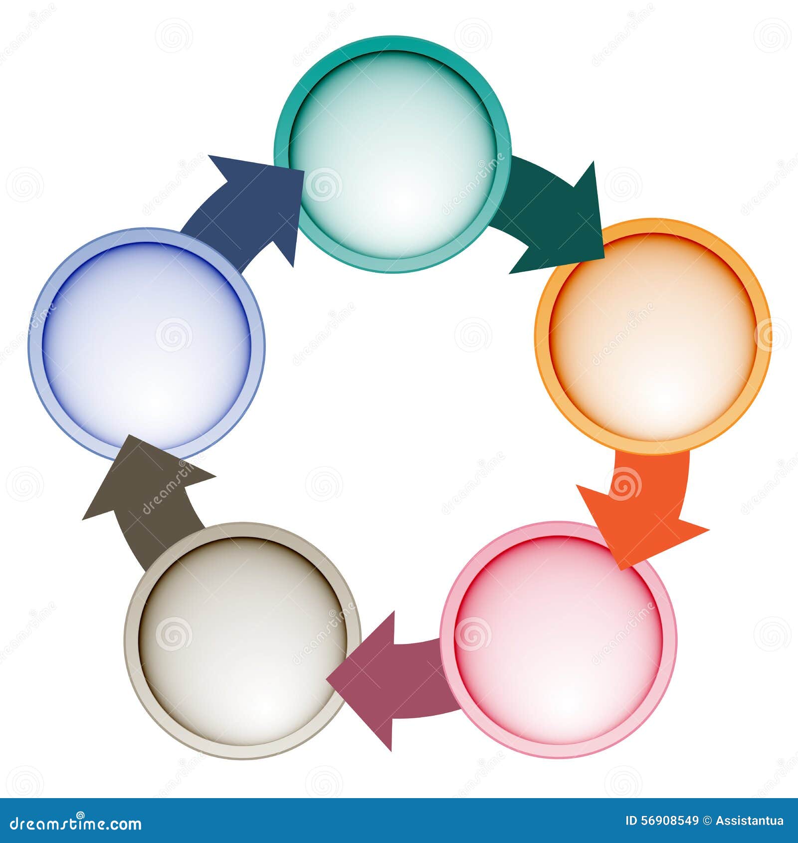Cyclic Process Five Positions Stock Illustration - Illustration of ...