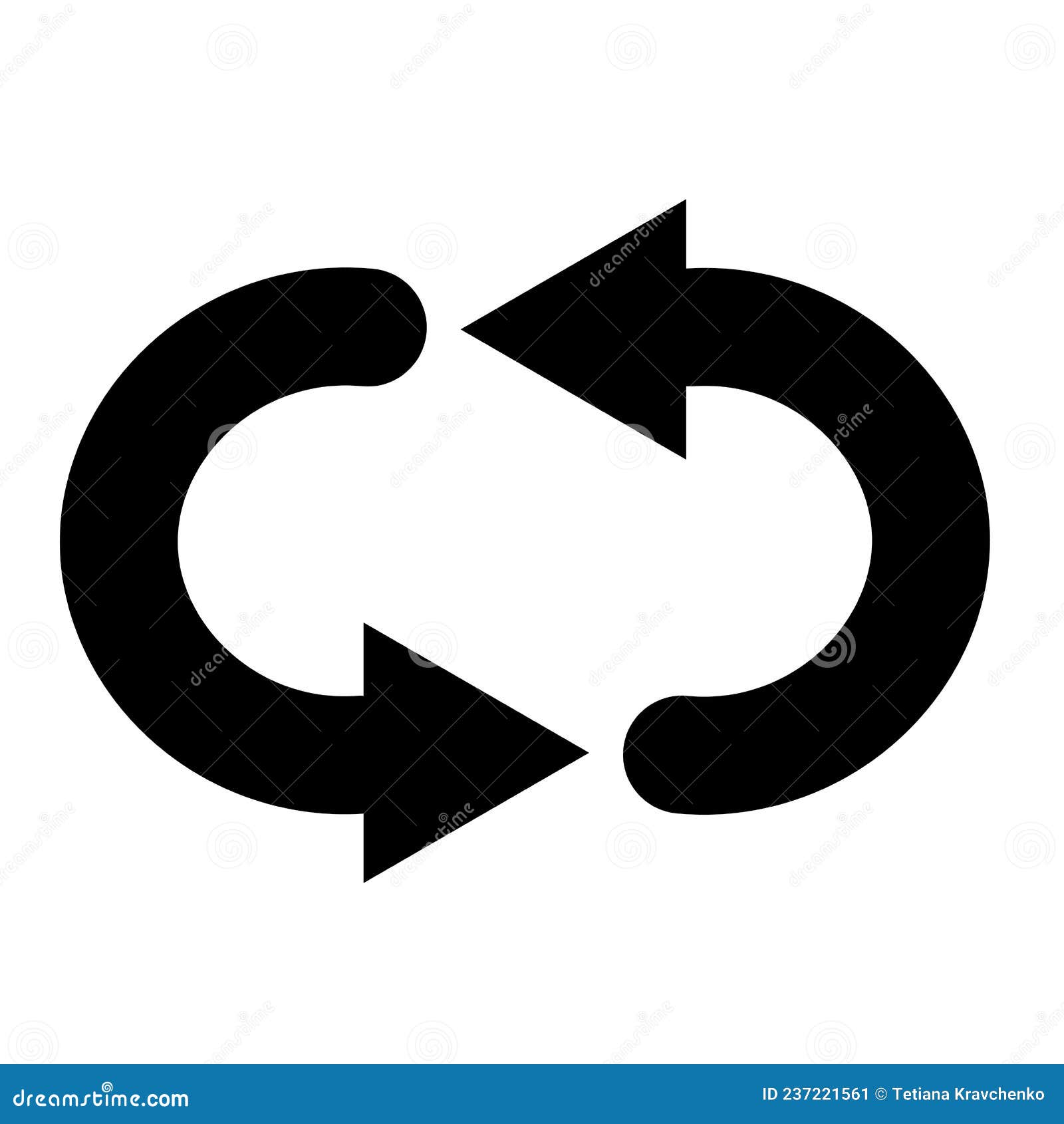 Oval With Arrows Icon In Comic Style. Consistency Repeat Vector Cartoon ...