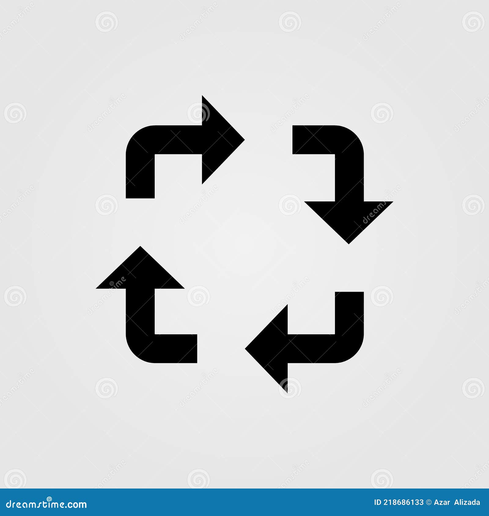 Cyclic Square Arrow Icon. Loop or Repetitive Process Symbol Stock ...