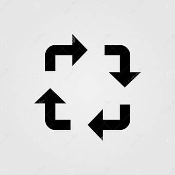 Cyclic Square Arrow Icon. Loop or Repetitive Process Symbol Stock ...
