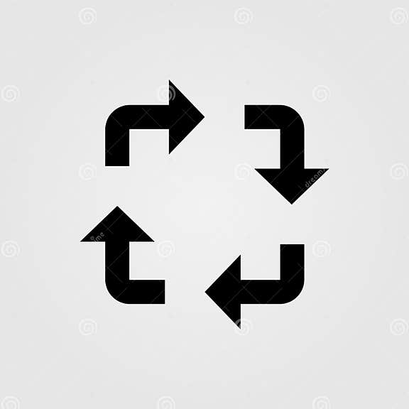 Cyclic Square Arrow Icon. Loop or Repetitive Process Symbol Stock ...