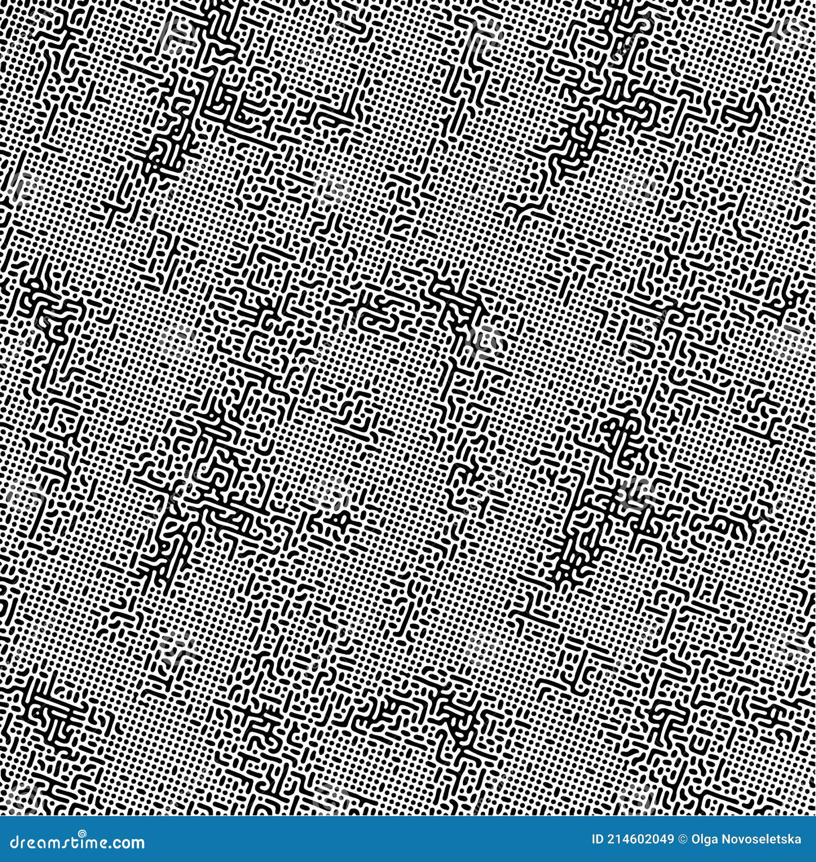 Cyclic Symmetric Multiscale Turing Pattern. Monochrome Texture Stock ...