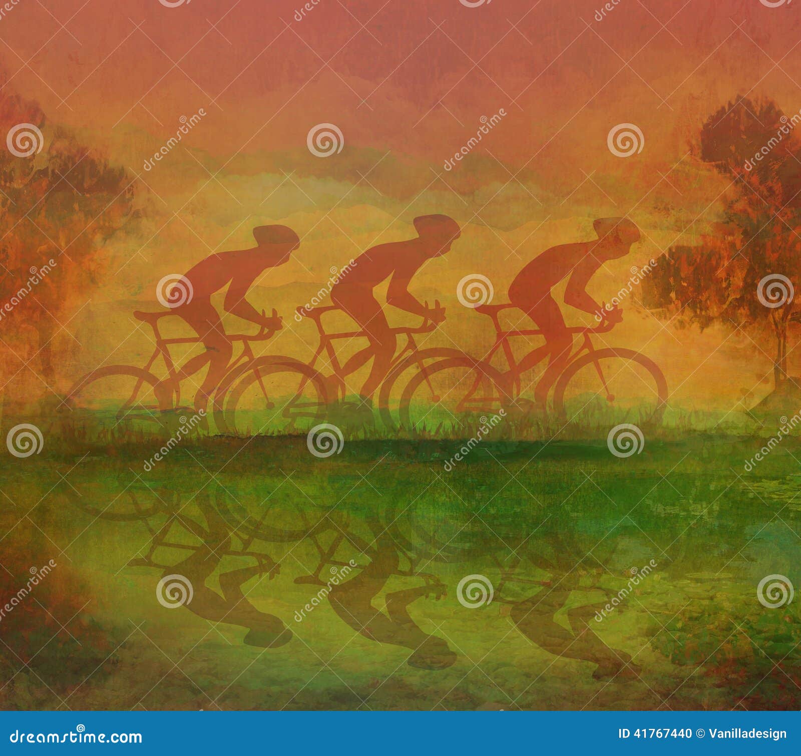 Cycling abstract landscape stock illustration. Illustration of abstract ...