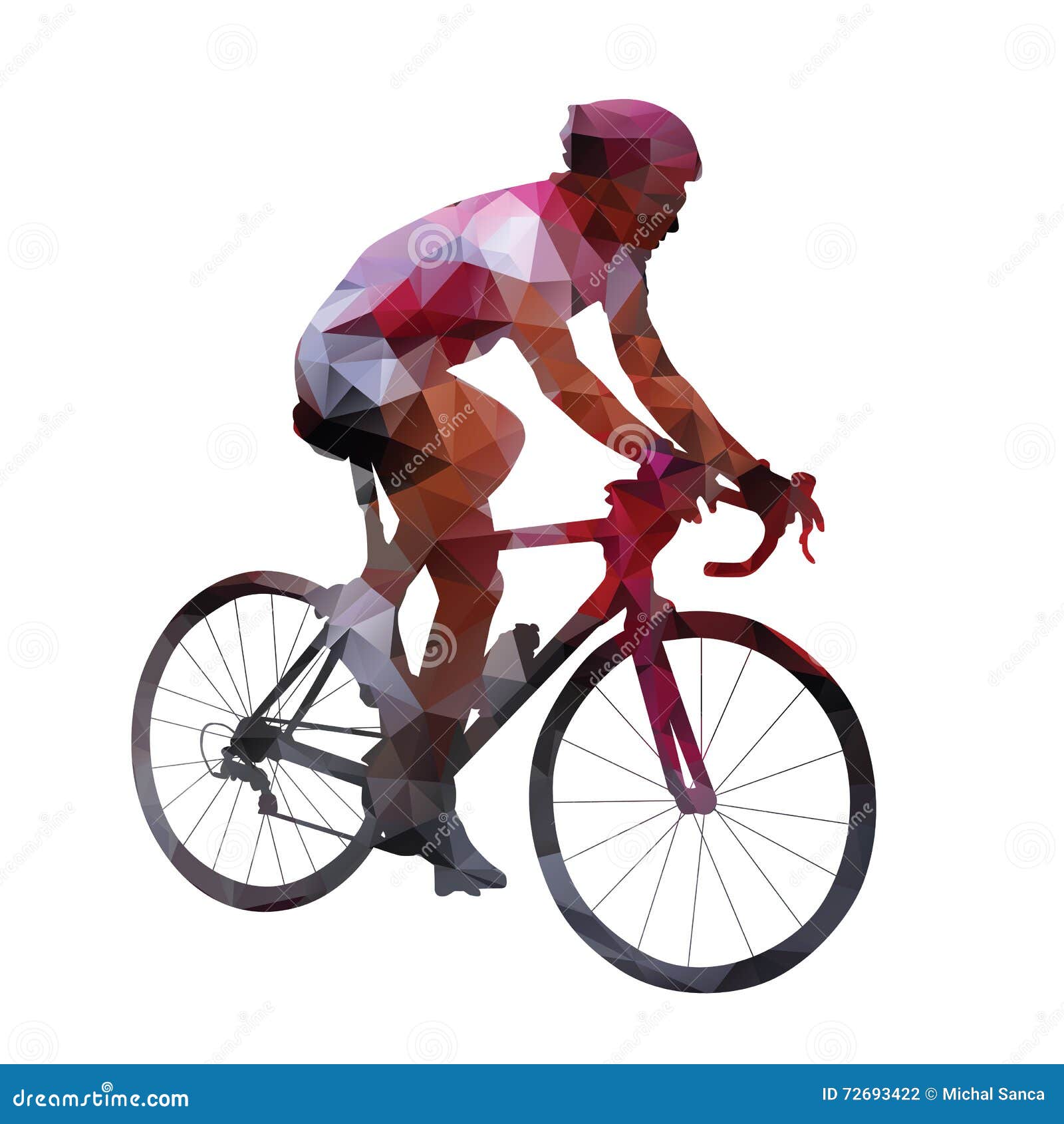 Cycling Abstracte Geometrische Vectorwegfietser Vector Illustratie ...