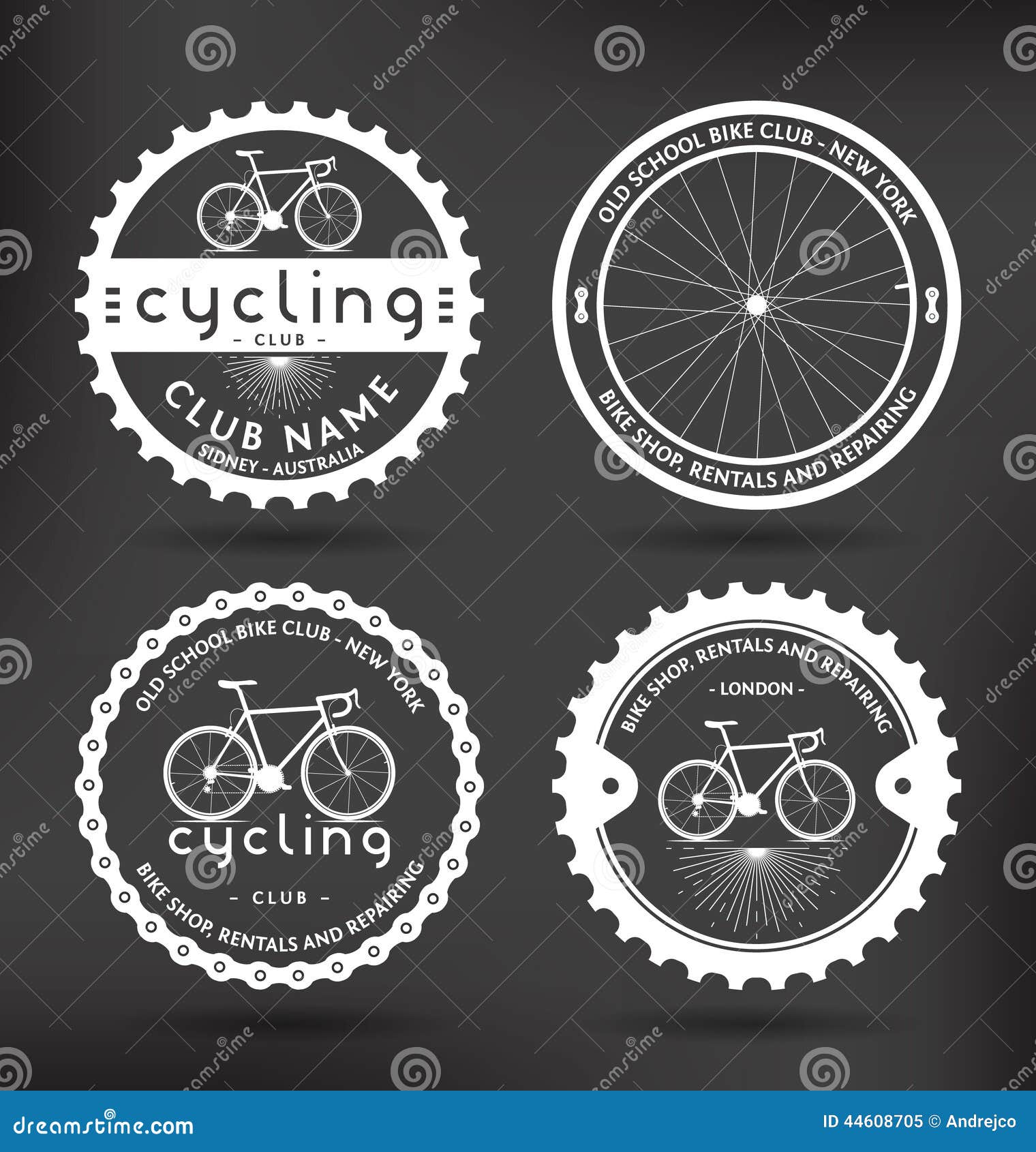 Cycling Badges Cartoon Vector | CartoonDealer.com #44608705
