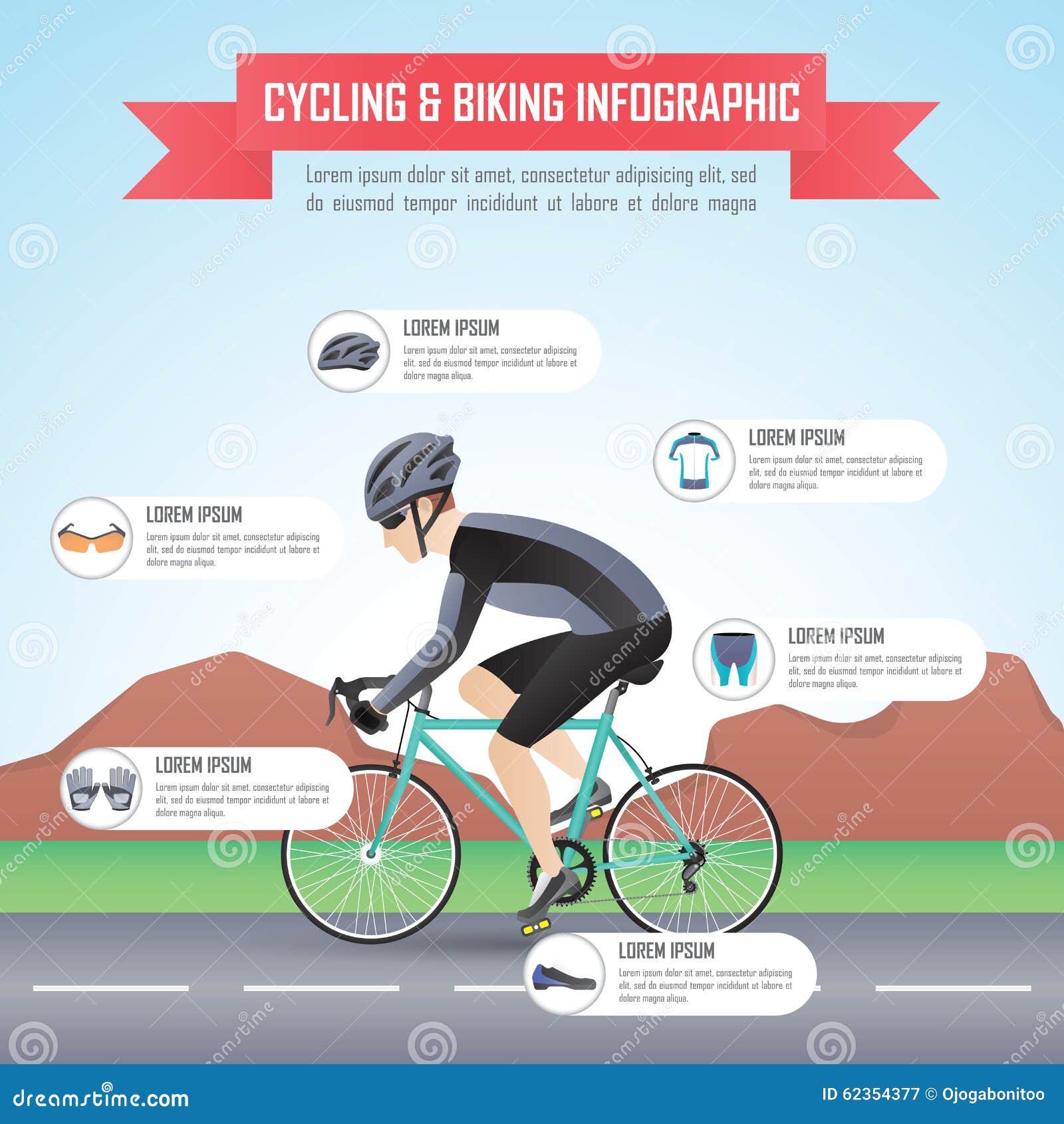Cycling or Biking Infographic Design Template Stock Vector ...