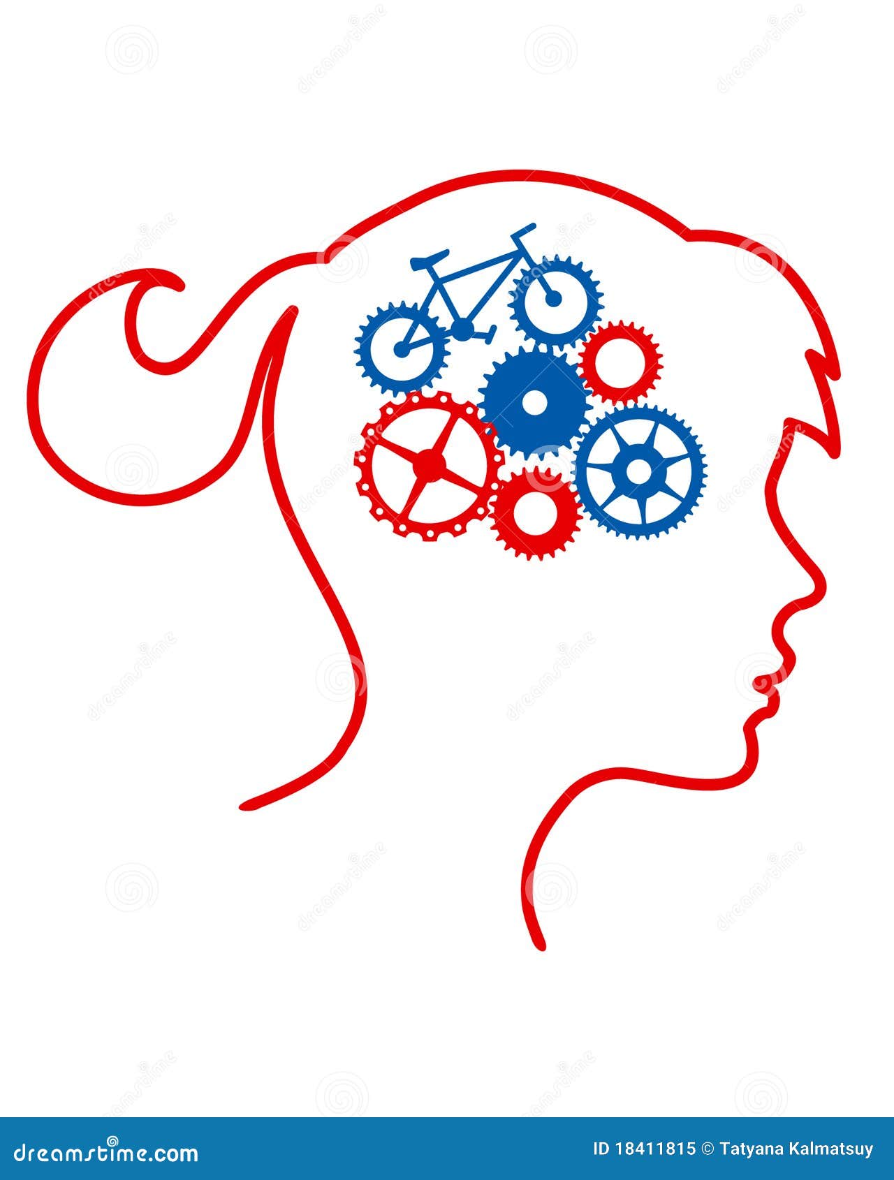 Cycling brain stock vector. Illustration of mind, bike - 18411815