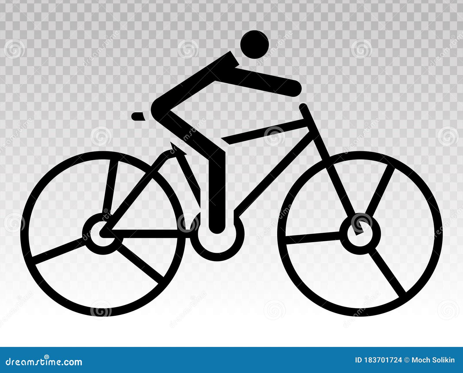 Cycling Cyclist Line Art Icon for Apps or Website Stock Vector ...