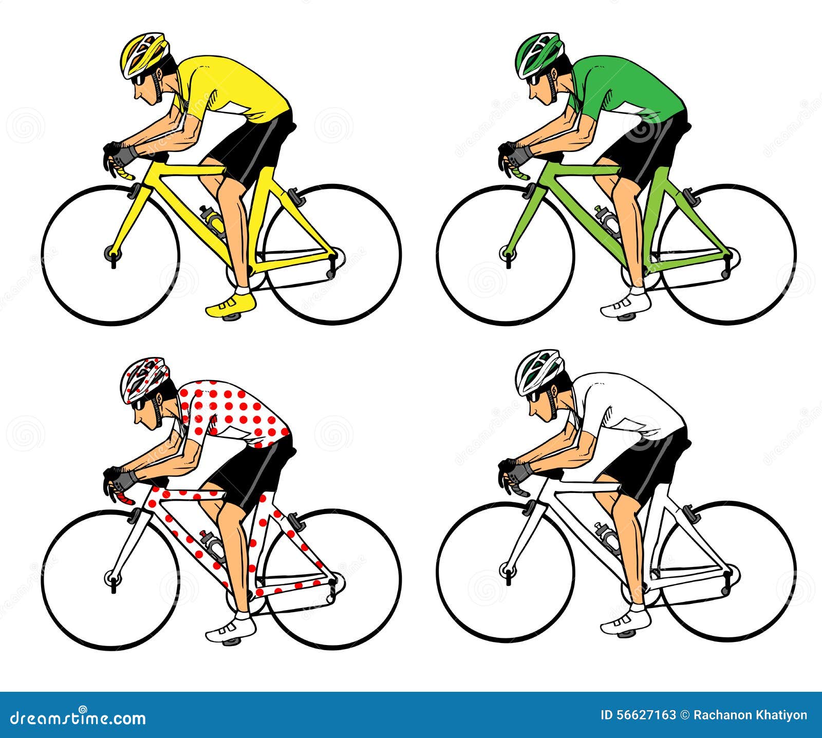 Cycling stock illustration. Illustration of jerseys, four - 56627163