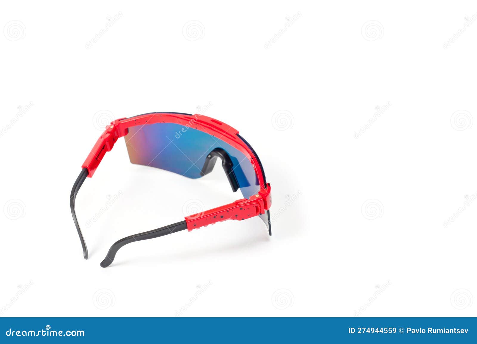 Cycling Goggles with Reflective Lenses in Bright Rainbow Colours Stock ...