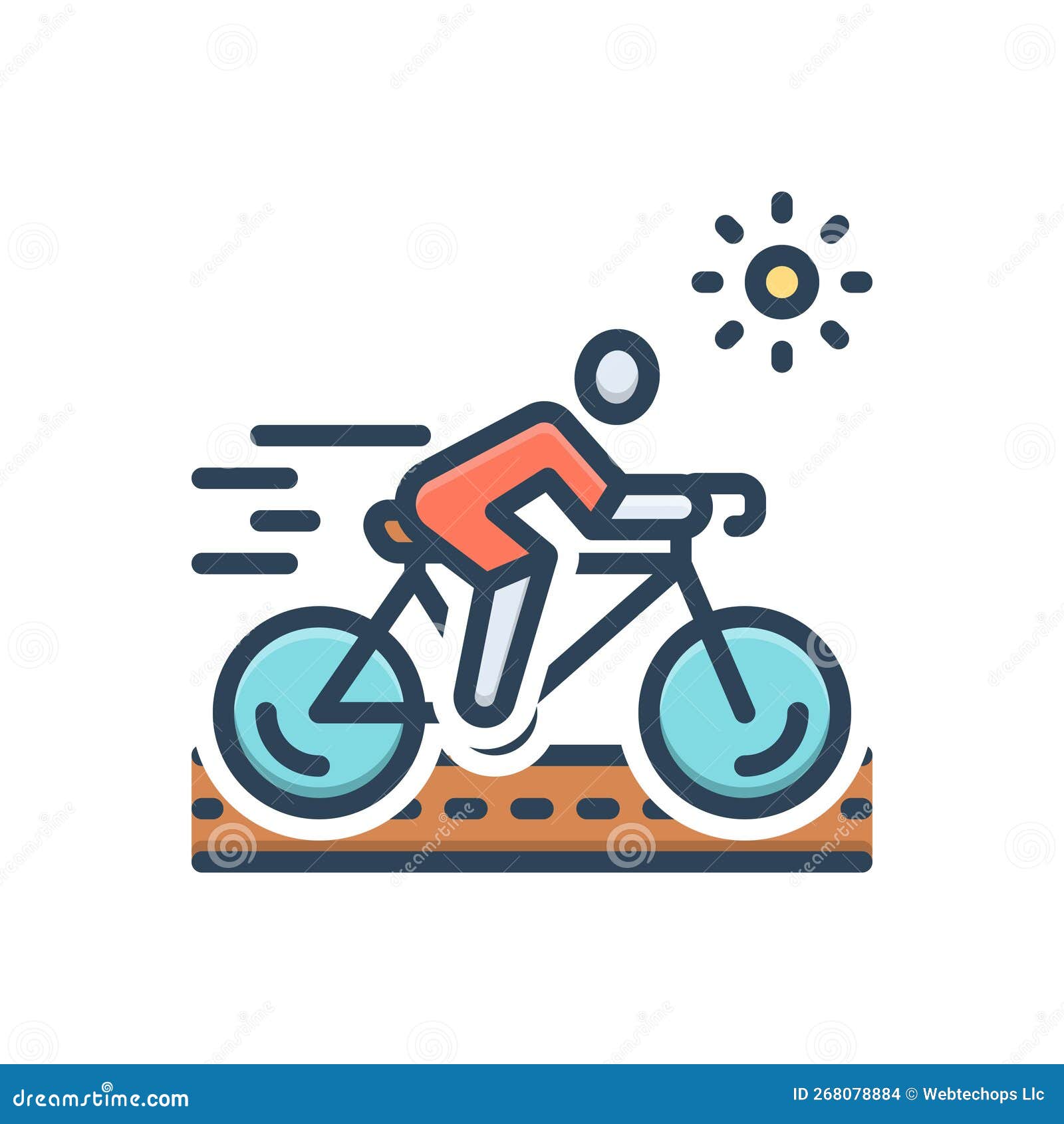 Color Illustration Icon for Cycling, Round and Rotating Stock ...