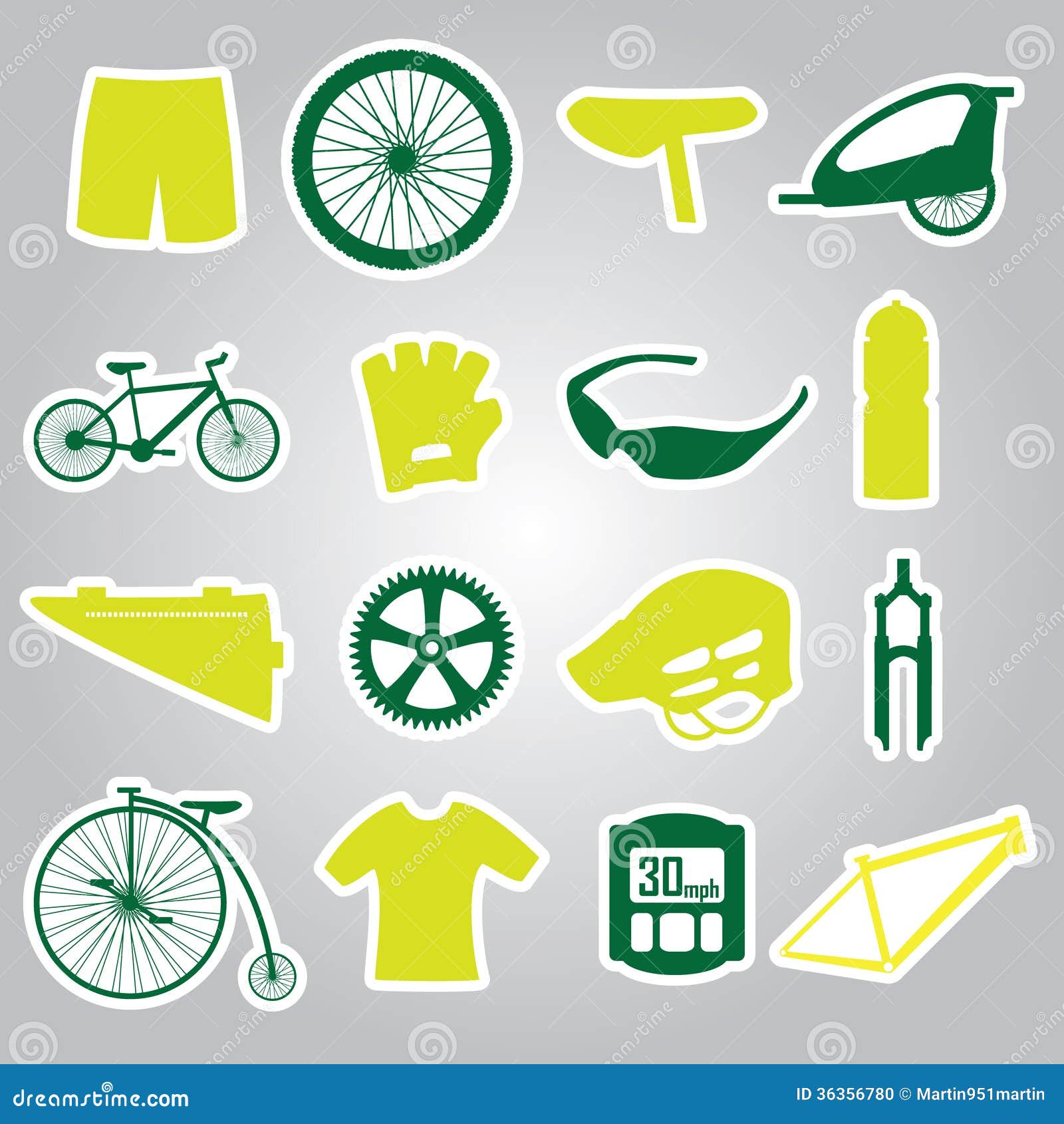 Cycling Icon Stickers Eps10 Stock Vector - Illustration of symbols ...