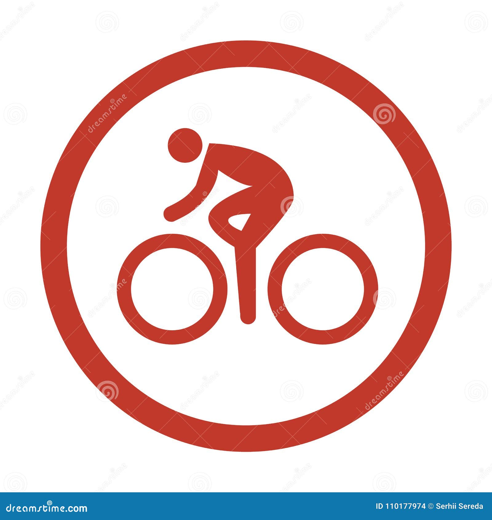 Cycling Icon on White Background. Stock Illustration - Illustration of ...