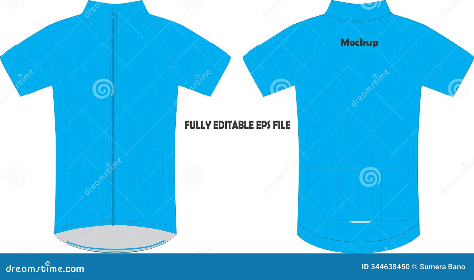 Cycling Jersey Template Mockup Stock Vector - Illustration of sport, design: 344638450