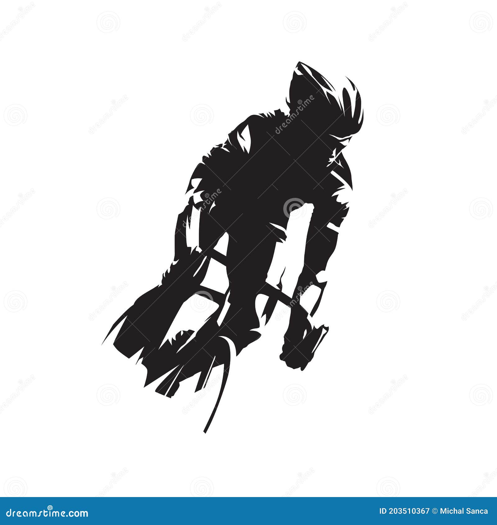 Cycling. Road Cyclist Front View Stock Vector - Illustration of profile ...