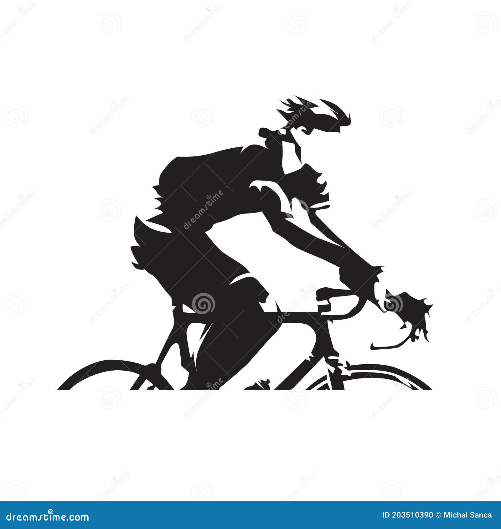 Cycling. Road Cyclist Front View. Abstract Isolated Vector Silhouette ...
