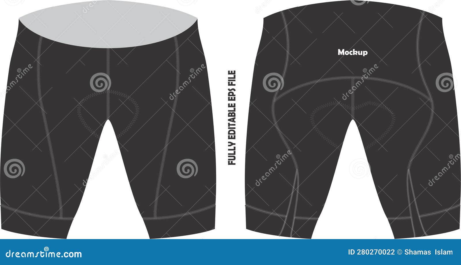 Cycling Shorts Mock Ups Illustration Vector Stock Vector - Illustration ...