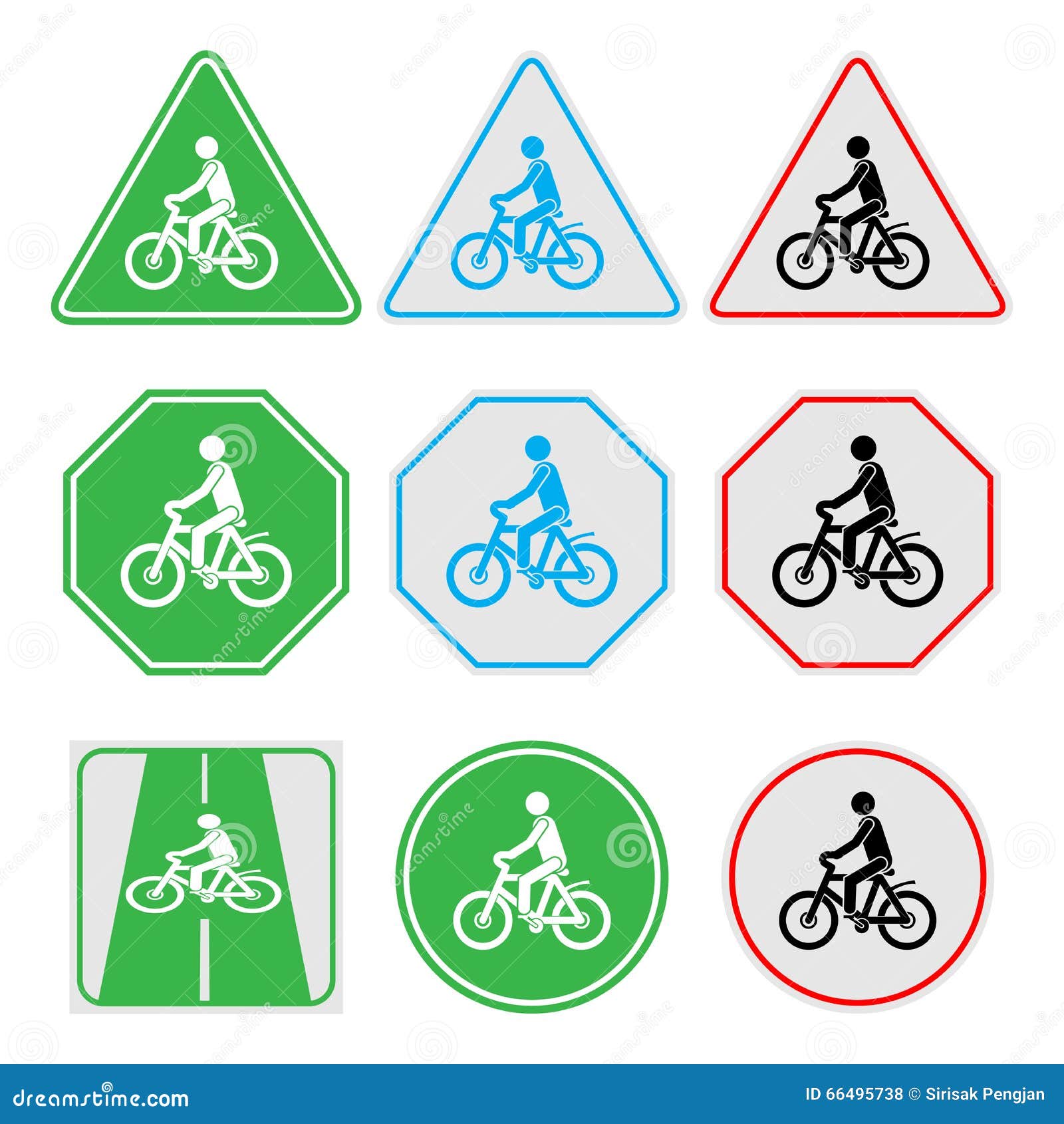 Cycling sign set stock illustration. Illustration of black - 66495738