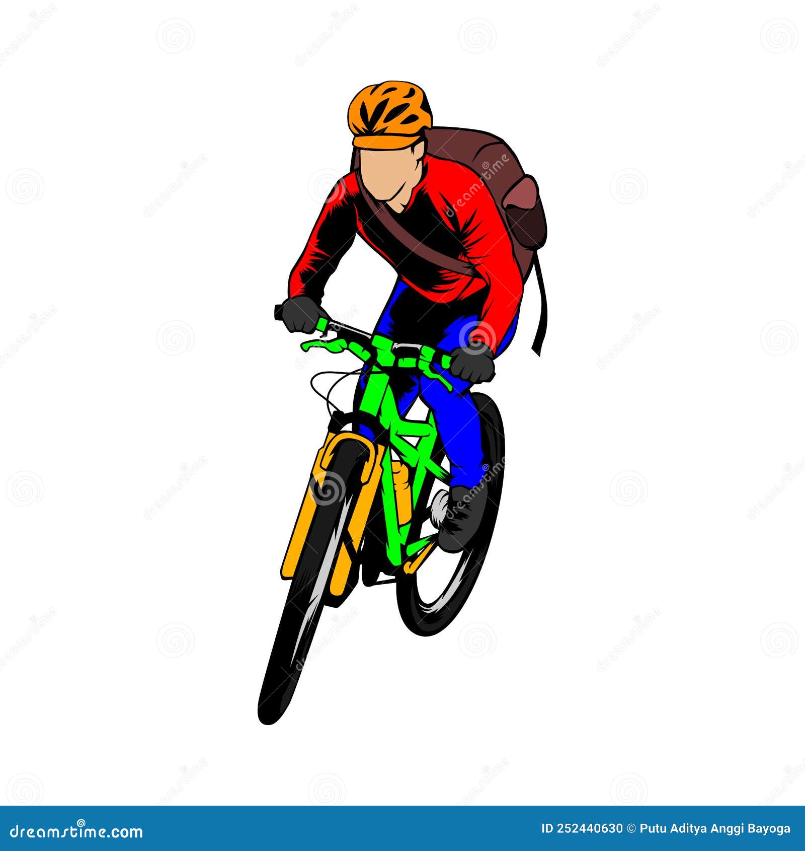 Cycling Simple Illustration Stock Vector - Illustration of vector ...