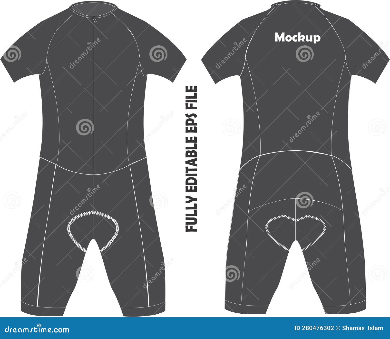 Cycling Suit Mock Ups Illustration Vector Stock Vector - Illustration ...
