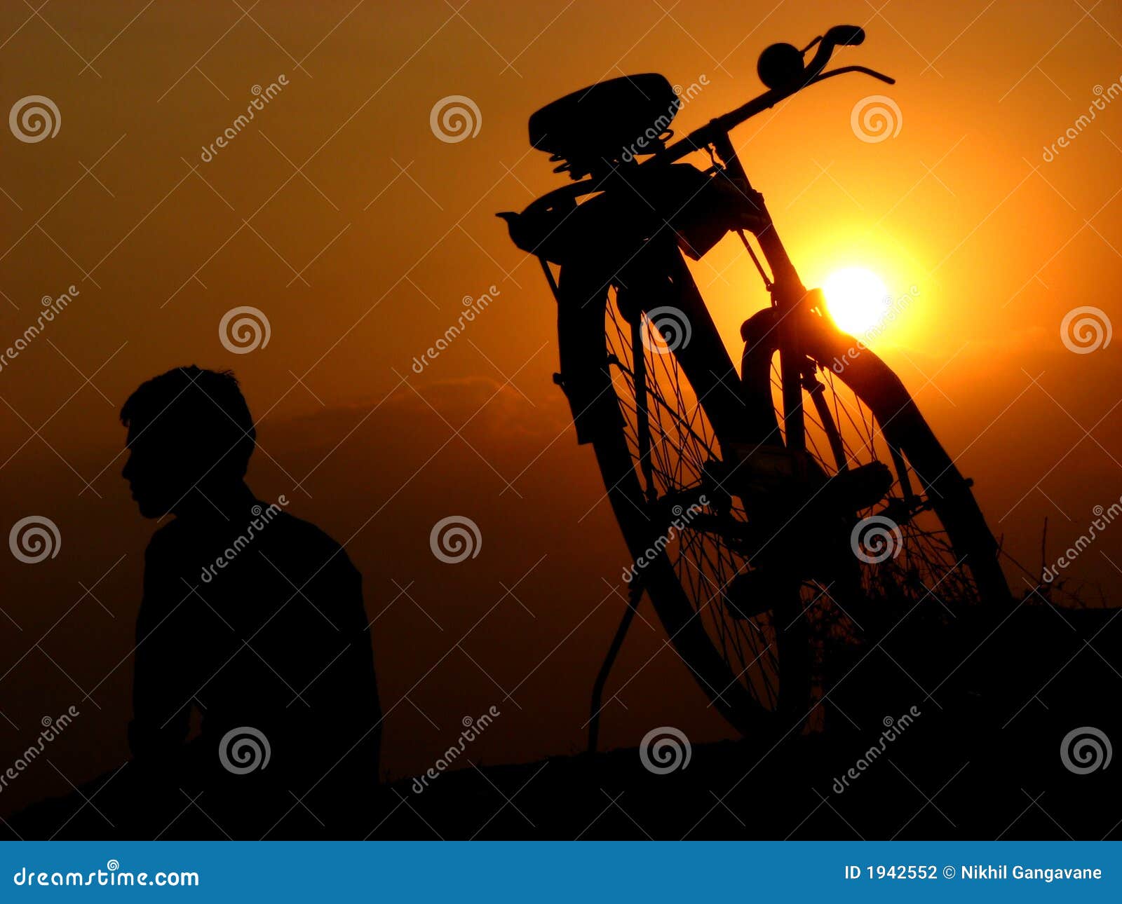 Cycling Sunset stock photo. Image of heartbroken, holiday - 1942552