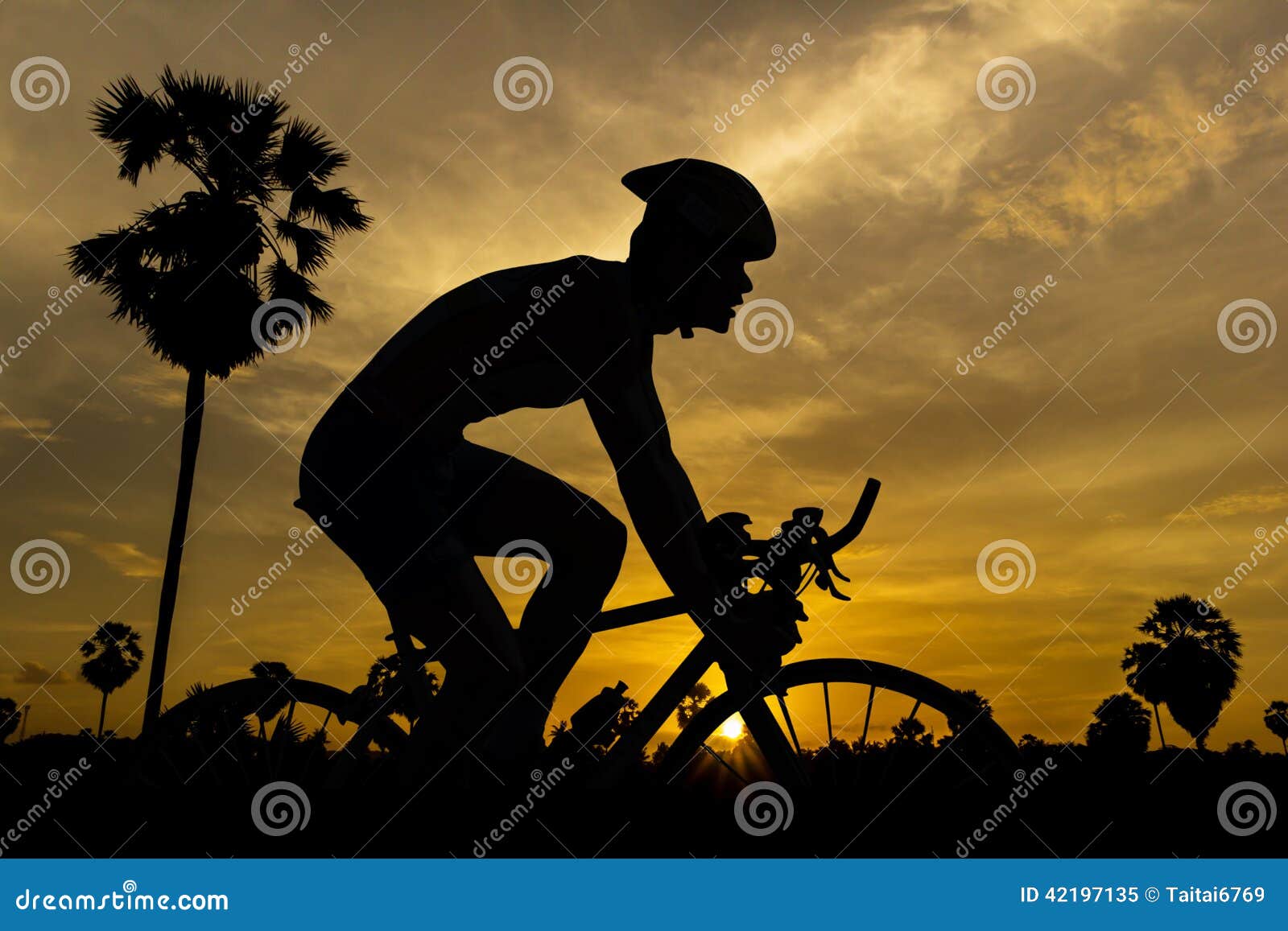 Cycling on sunset stock image. Image of outdoors, cyclist - 42197135