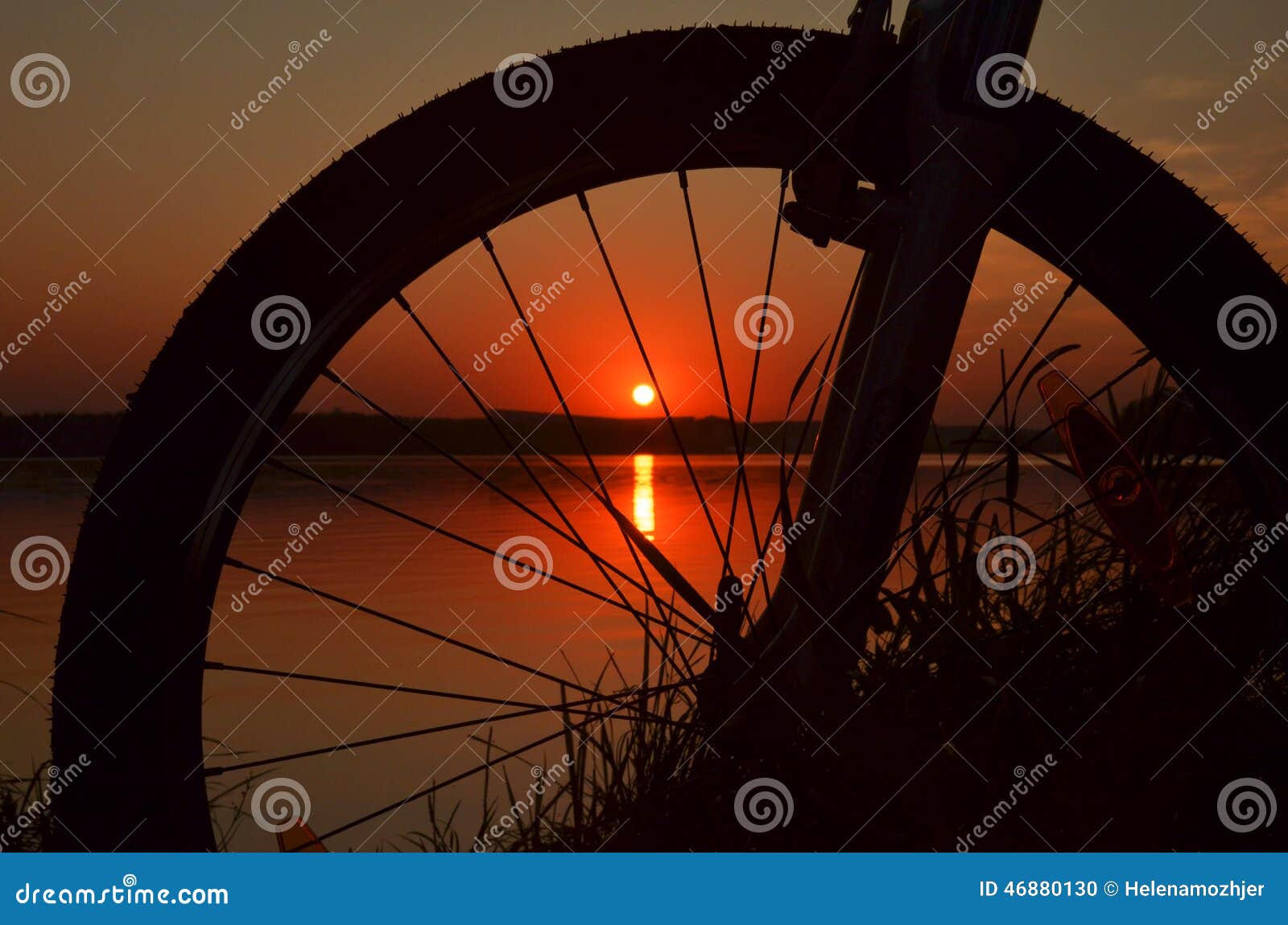 Cycling and sunset stock photo. Image of loss, local - 46880130