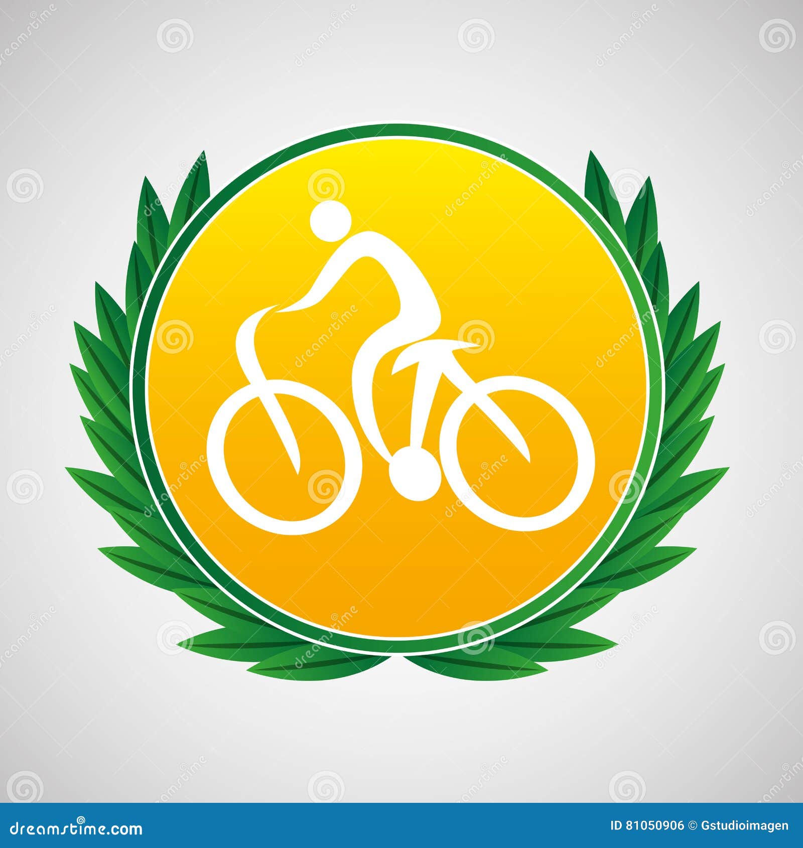 Cycling Symbol Label Laurel Wreaths Stock Vector - Illustration of ...