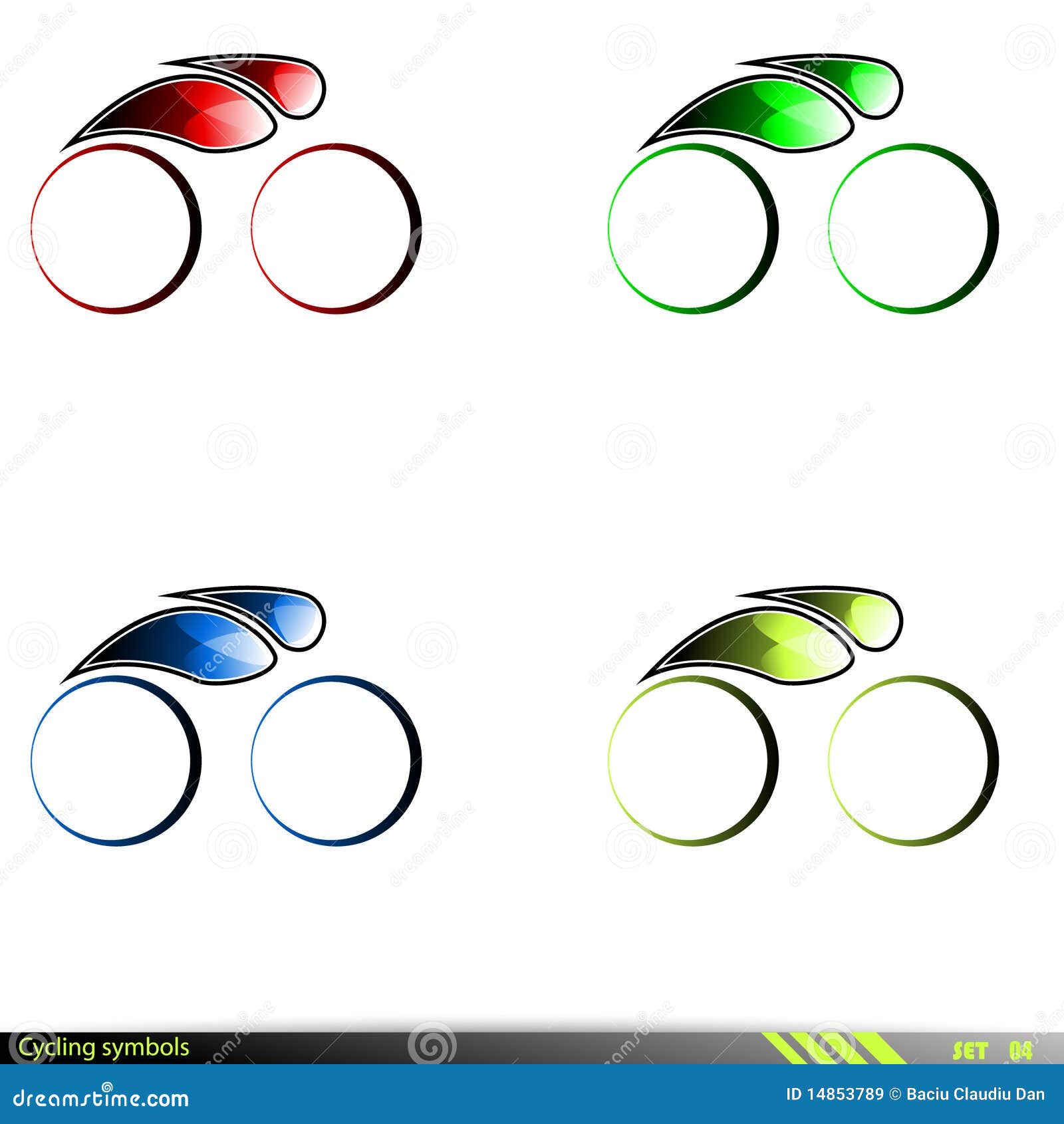 Cycling Symbols. Cartoon Vector | CartoonDealer.com #14853789