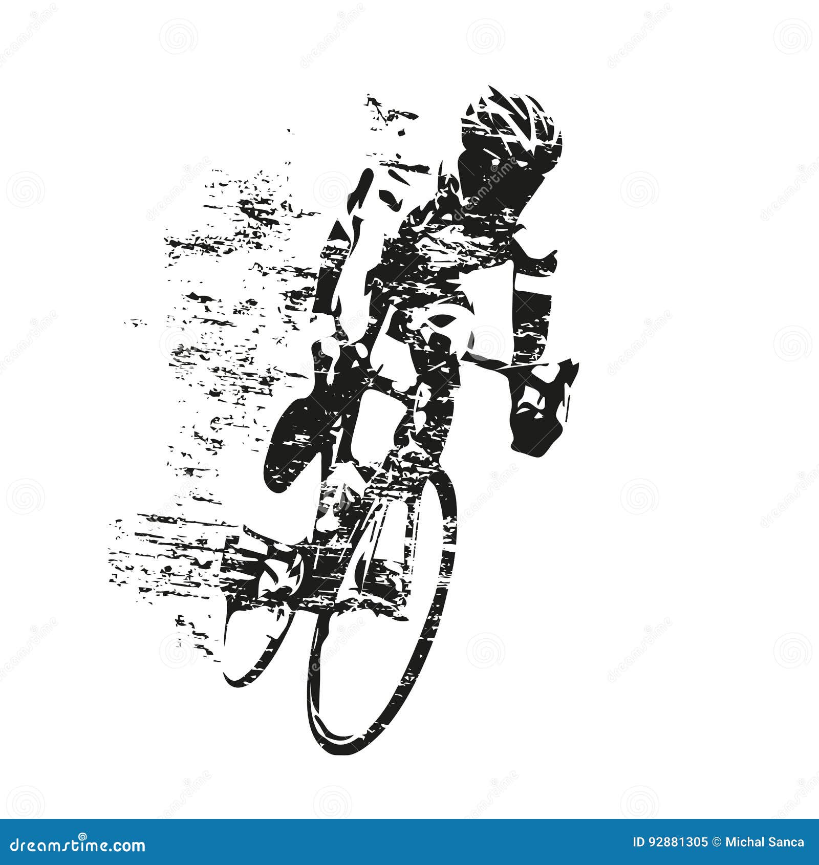Cycling. Road Cyclist Front View. Abstract Isolated Vector Silhouette ...
