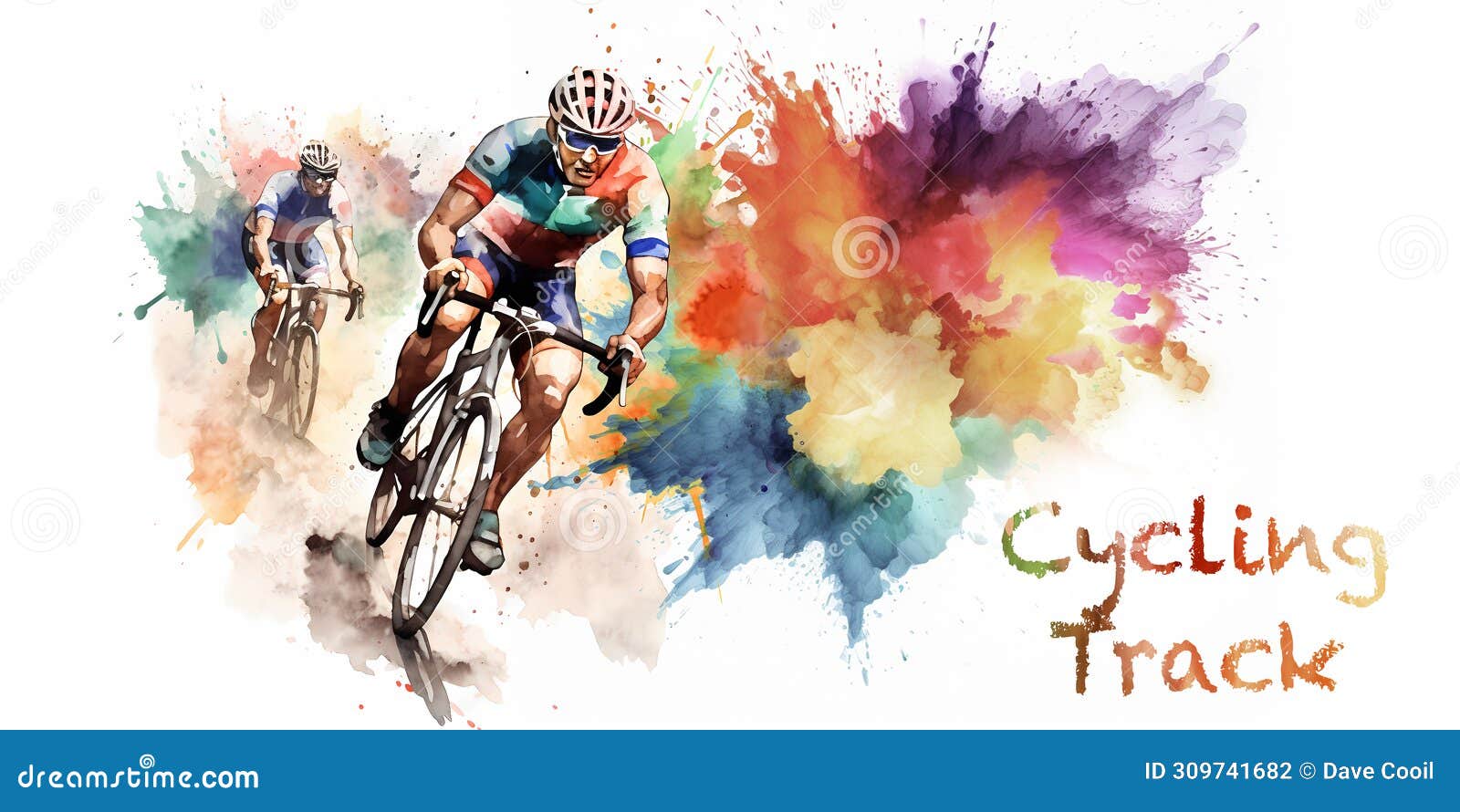 CYCLING TRACK - Colourful Watercolour Web Banner for Olympic Cycling ...
