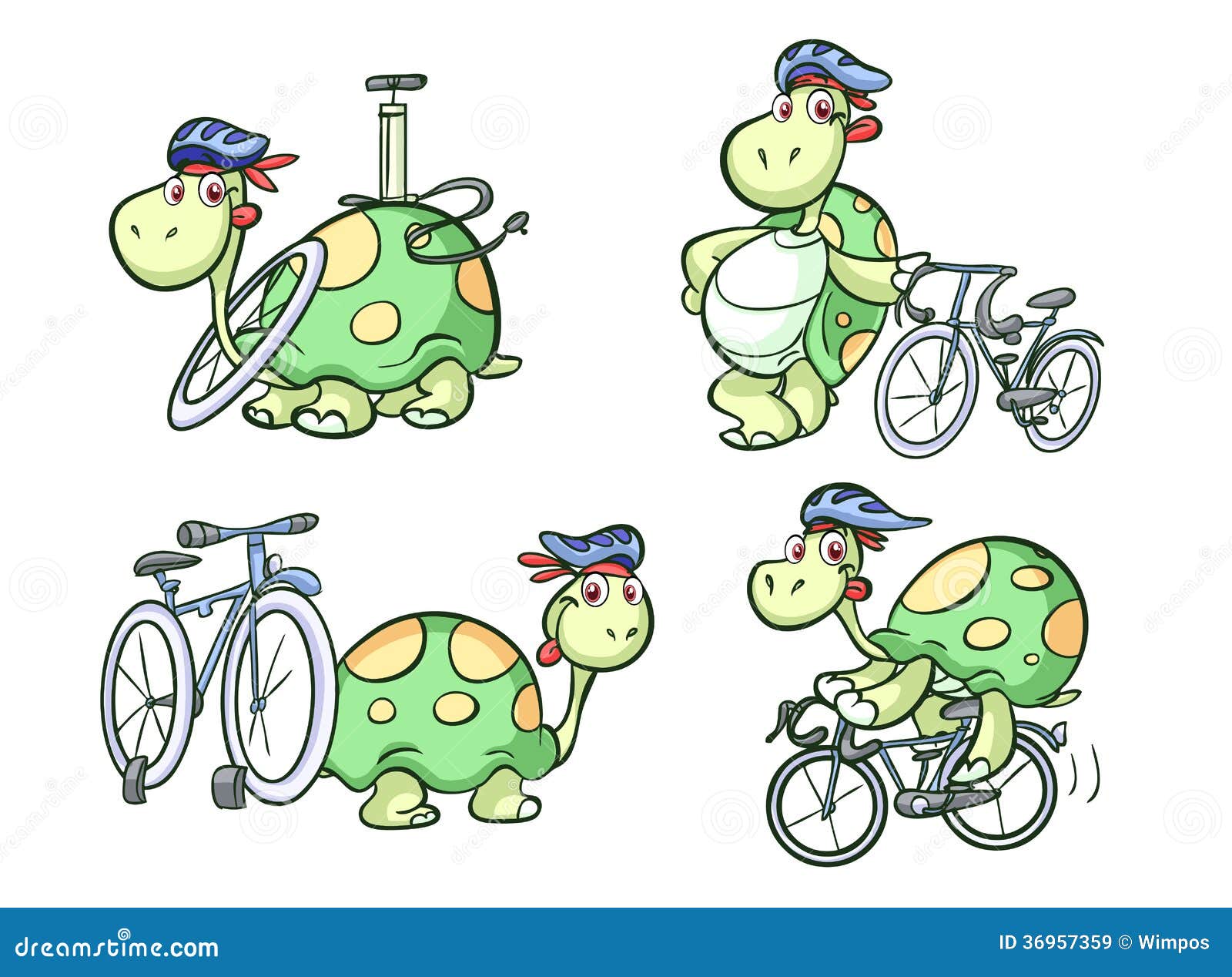Cycling turtle stock vector. Illustration of sport, reptile - 36957359