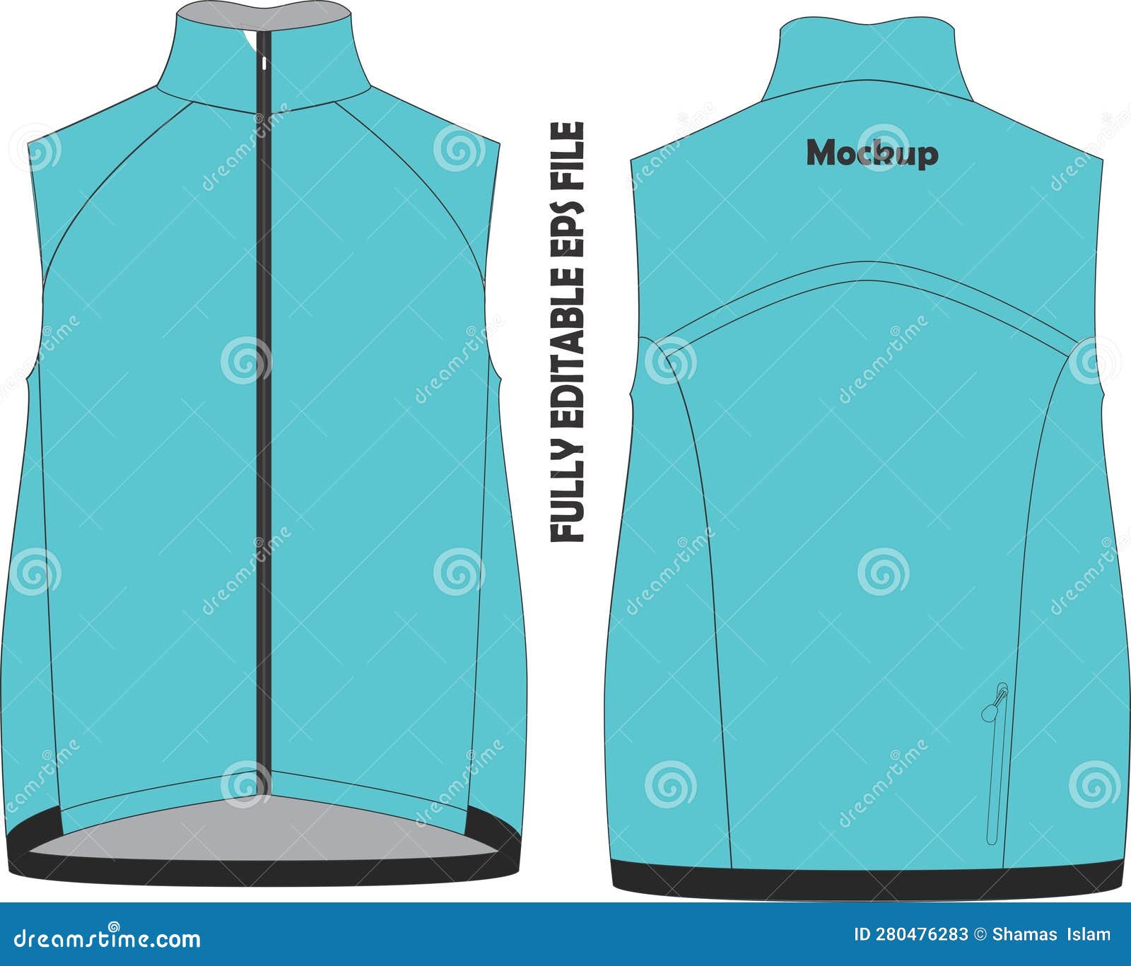 Cycling Vest Mock Ups Illustration Vector Stock Vector - Illustration ...
