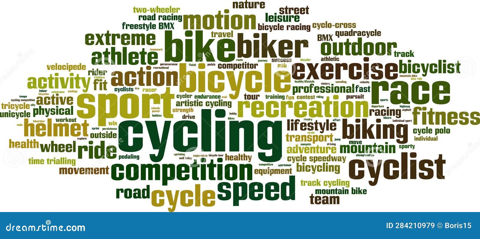 Cycling word cloud stock illustration. Illustration of physical - 284210979