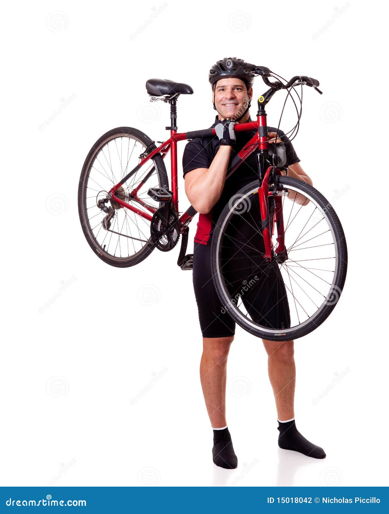 Cyclist stock photo. Image of camera, adult, standing - 15018042
