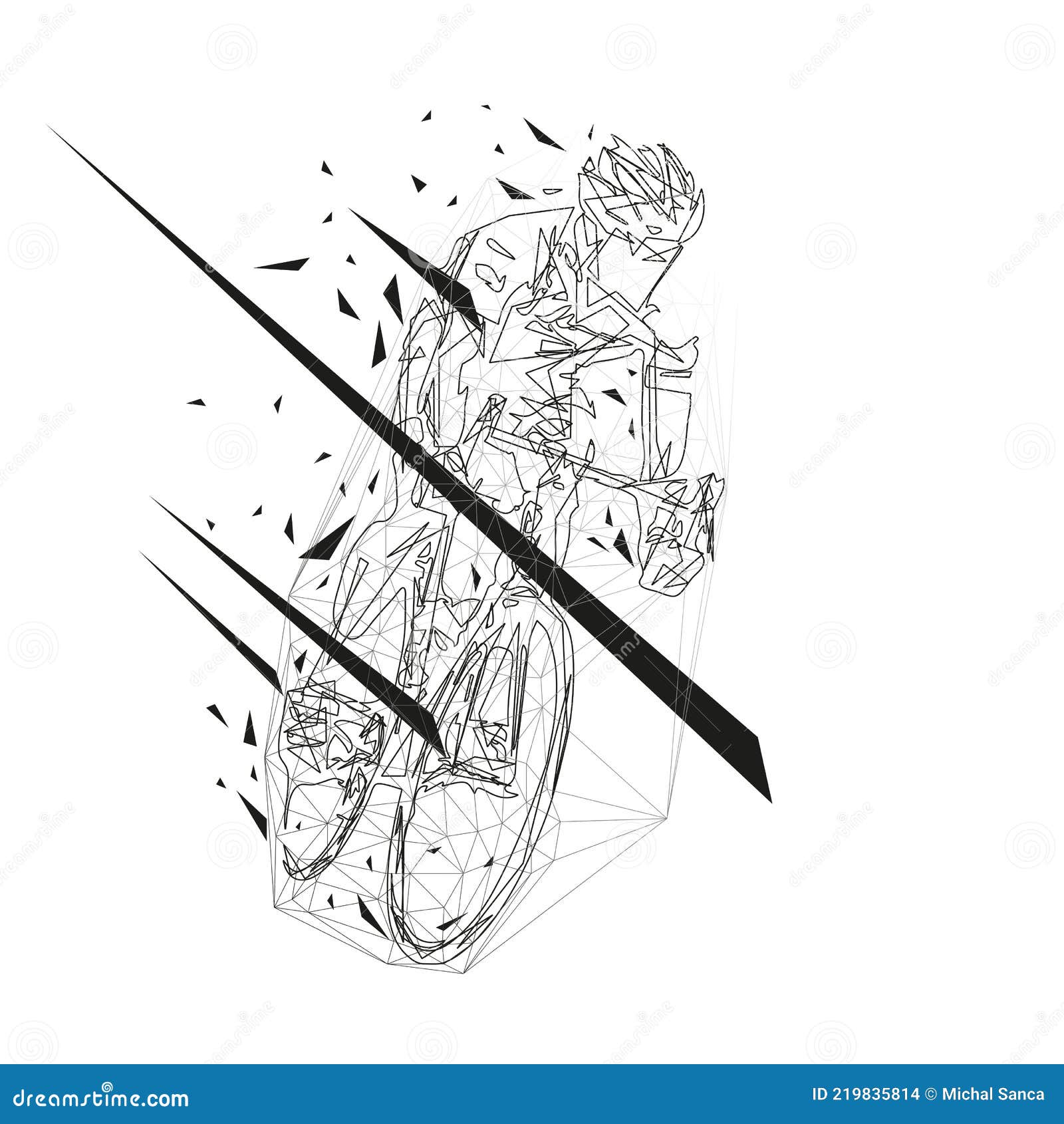 Cyclist, Abstract Geometric Drawing. Road Cycling Stock Vector ...