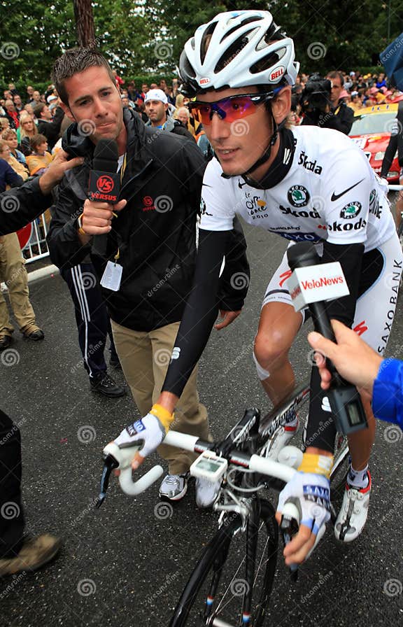Cyclist Andy Schleck editorial photo. Image of physical - 17655406