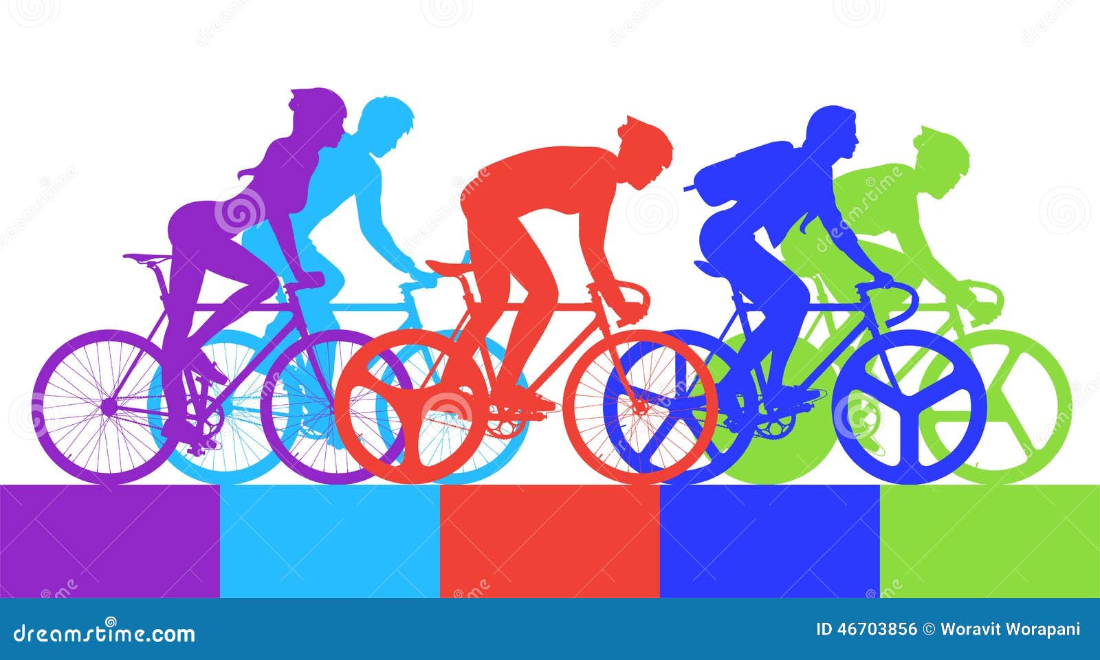 Cyclist in the Bicycle Race Stock Vector - Illustration of transport ...