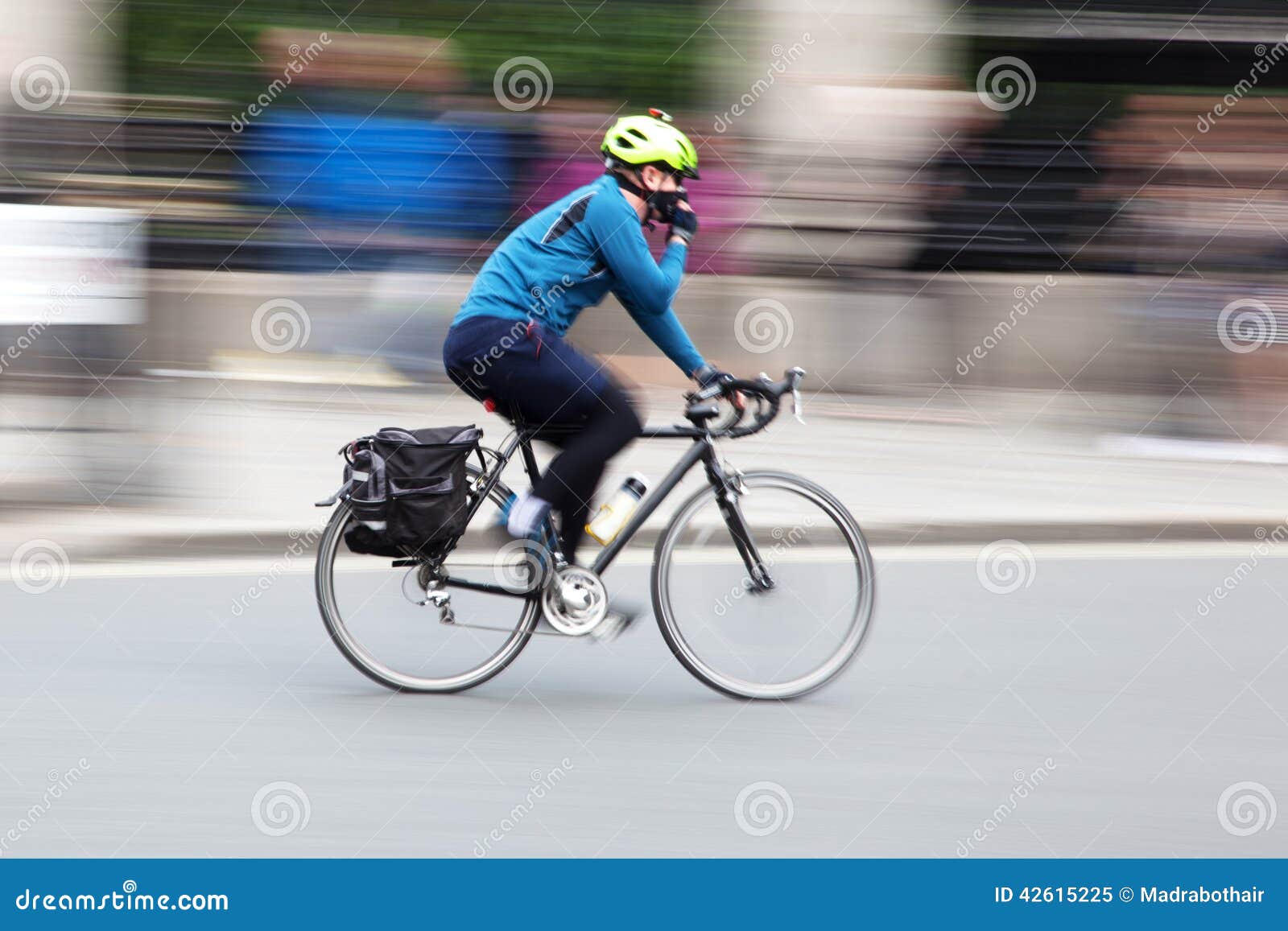 Cyclist in the City in Motion Blur Stock Image - Image of cycle, move ...