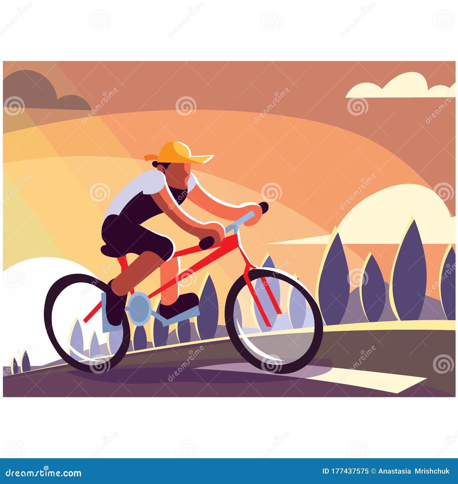 Cyclist Cycling. Spring. Sport. Vector Stock Illustration ...