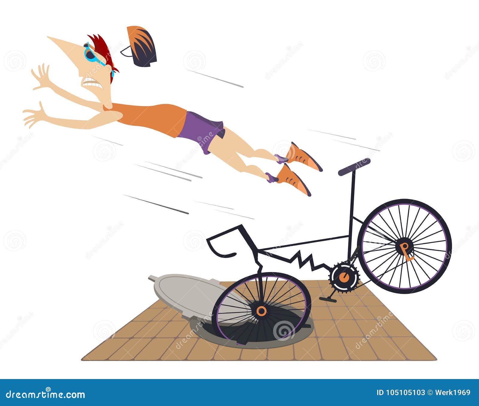 Falling To Manhole. Vector Illustration | CartoonDealer.com #92085734