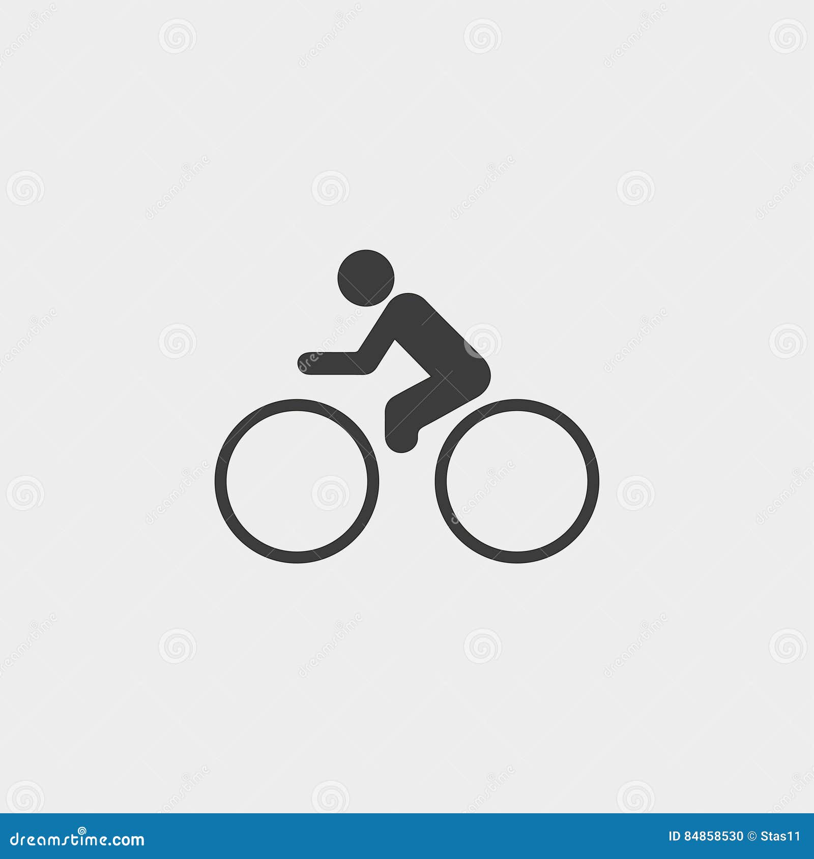 Cyclist Icon in a Flat Design in Black Color. Vector Illustration Eps10 ...