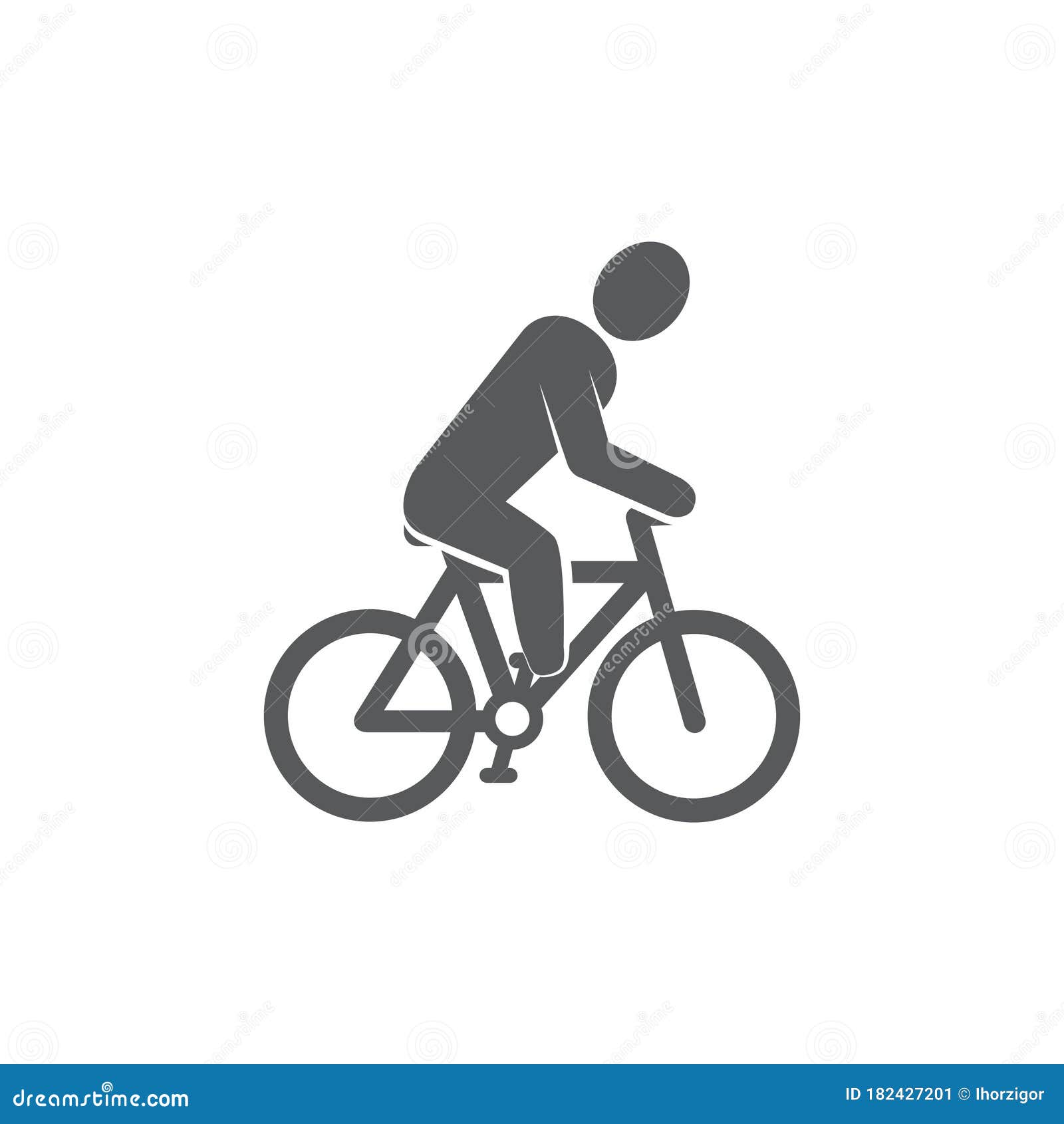Cyclist Icon, Stick Figure Pictogram Set Man Rides A Bicycle Vector ...