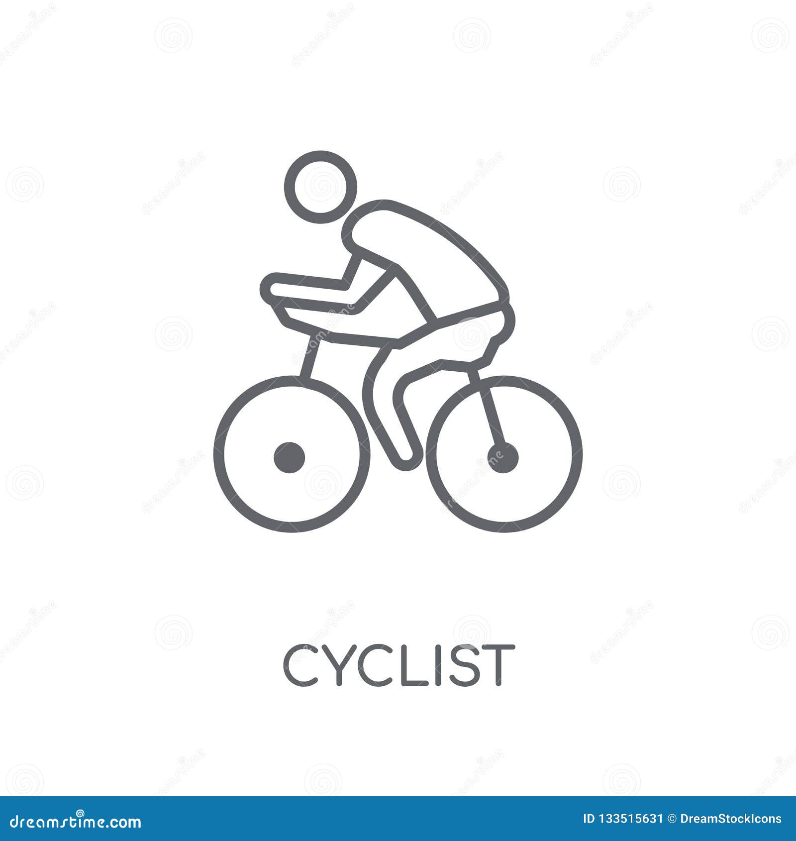 Cyclist Linear Icon. Modern Outline Cyclist Logo Concept on Whit Stock ...