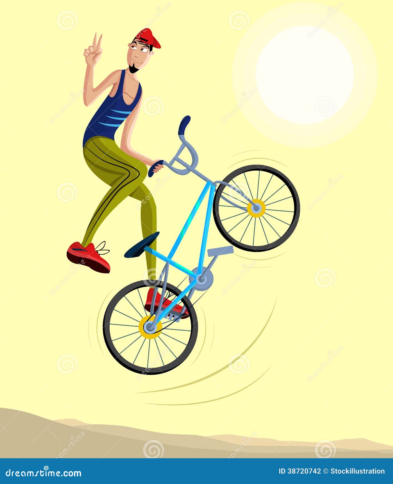 Cyclist Making a Stunt and Jumps in the Air Stock Vector - Illustration ...