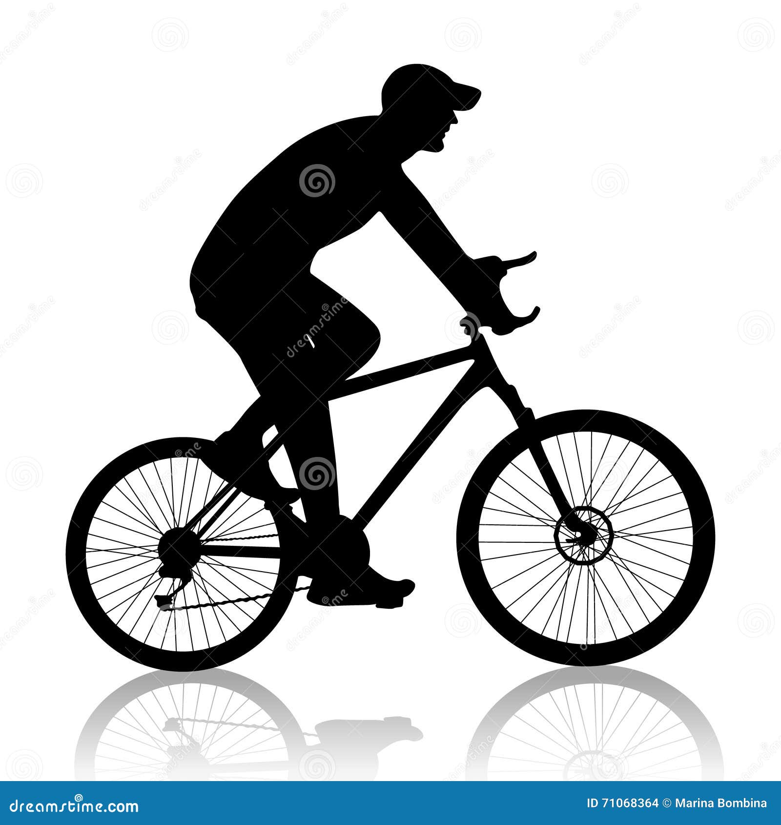 Cyclist man silhouette stock vector. Illustration of bicycle - 71068364