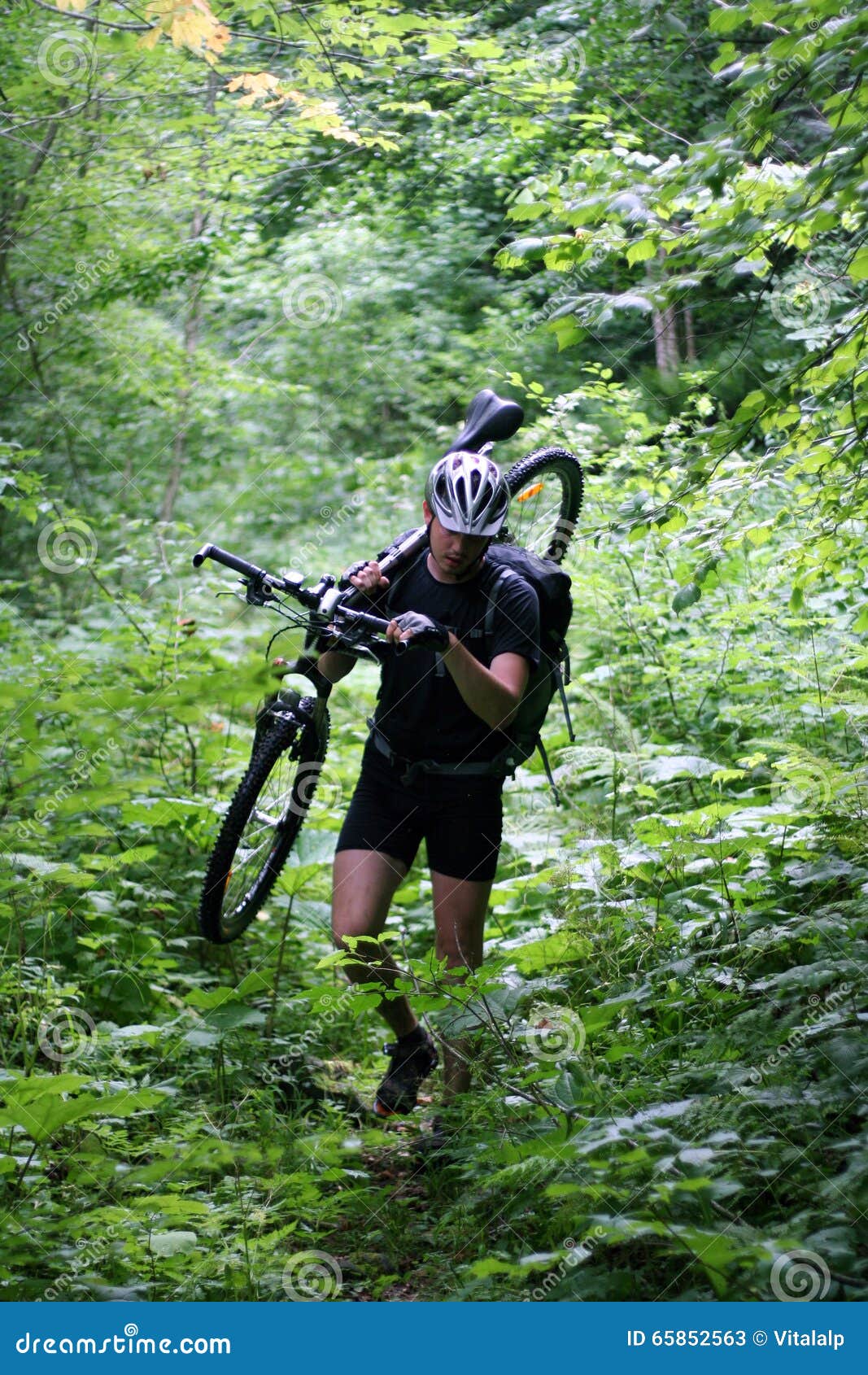 Cyclist in the mountains stock image. Image of cyclist - 65852563