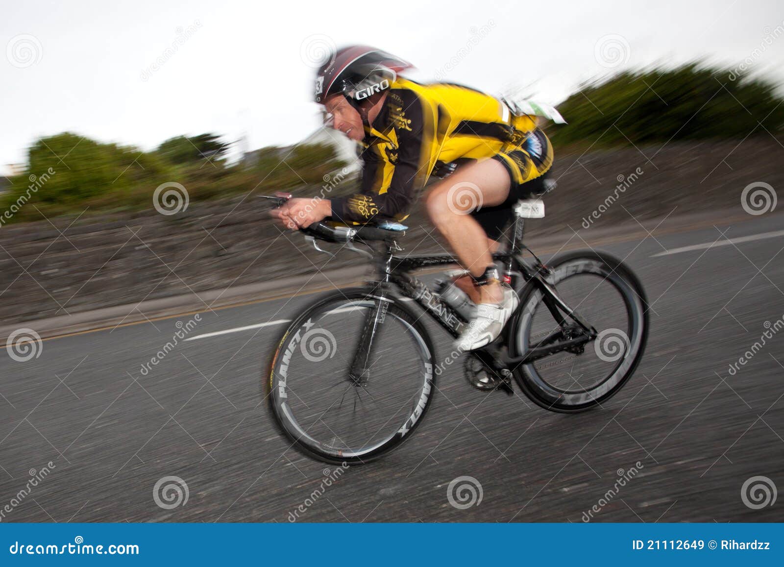 Cyclist, Panning Technique, 2nd Curtain Sync Flash Editorial Stock ...