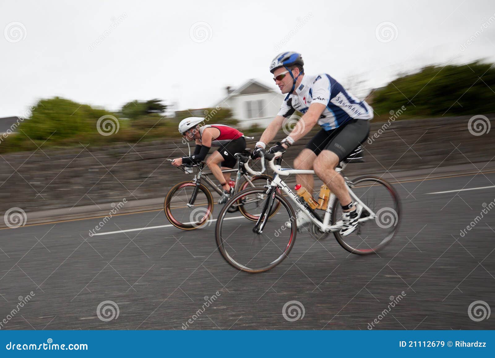 Cyclist, Panning Technique, 2nd Curtain Sync Flash Editorial Stock ...