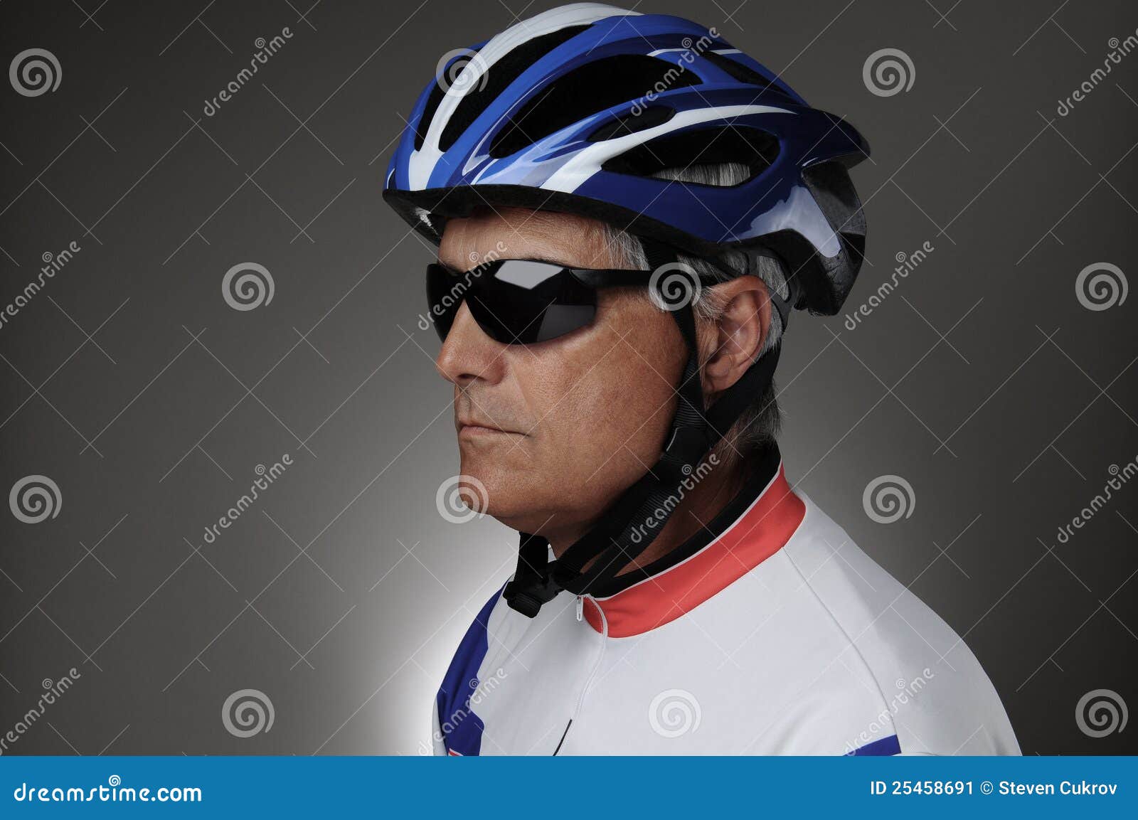 Cyclist Portrait stock image. Image of gray, sport, sunglass - 25458691